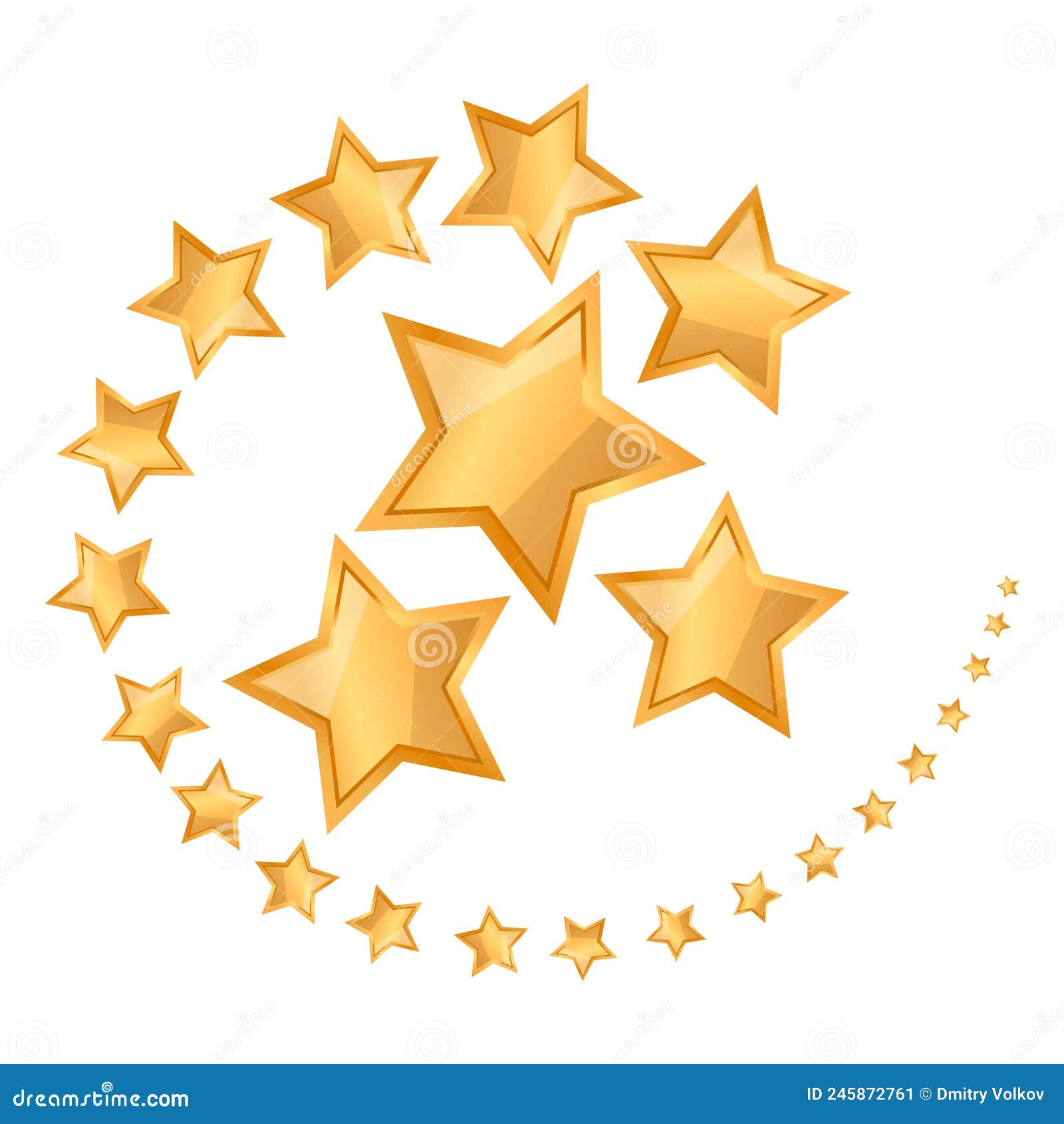 Rising Wave of Stars, a Set of Golden Stars in the Form of a Wave ...