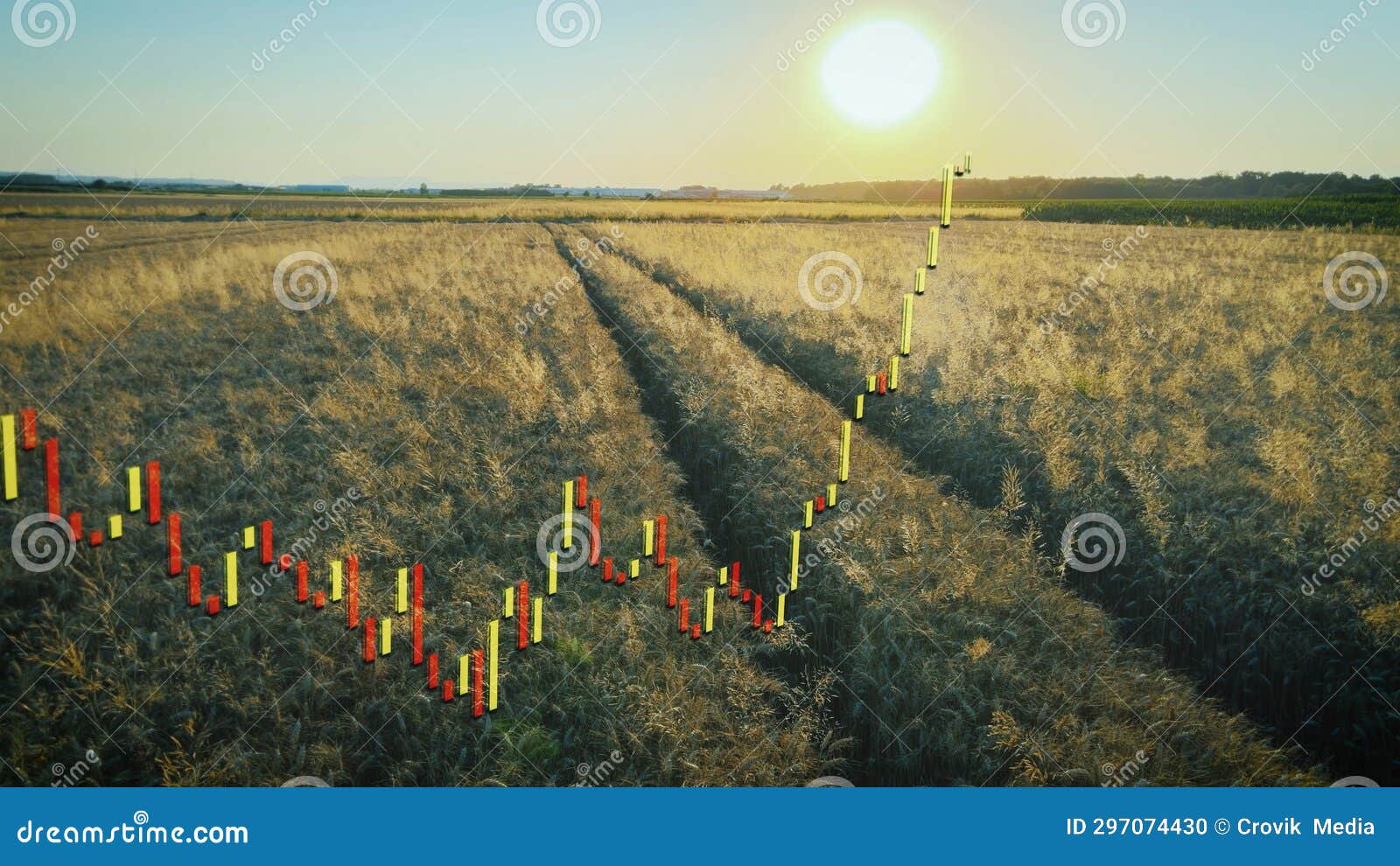 Rising Wheat Prices Due To Global Inflation. Graphics Stock Photo ...
