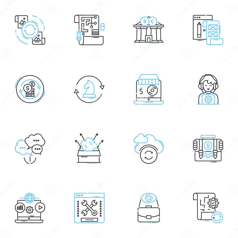 Risk Analysis Linear Icons Set. Probability, Uncertainty, Threat ...