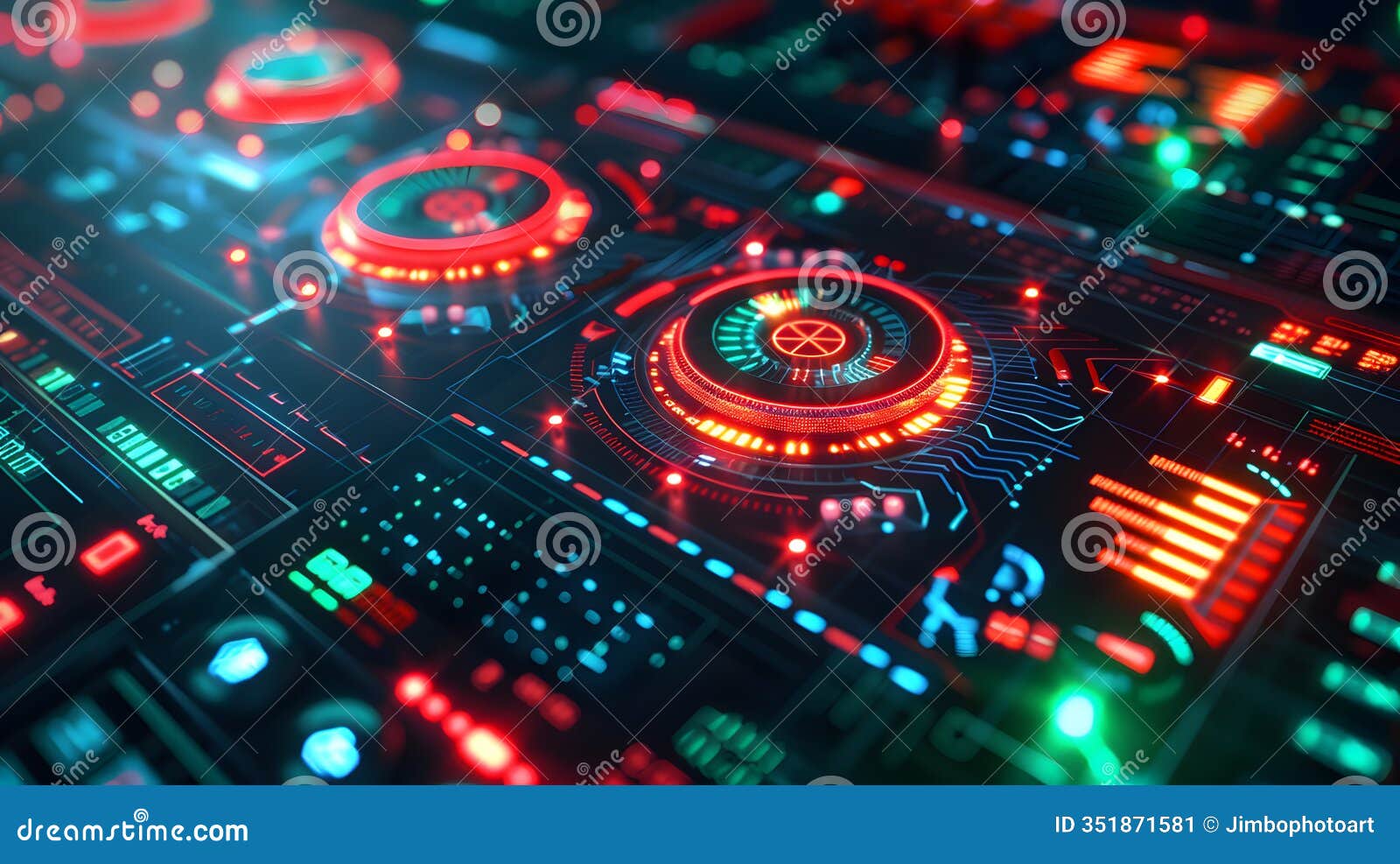 Risk Analysis Red and Green Indicator on a Digital Stock Illustration ...