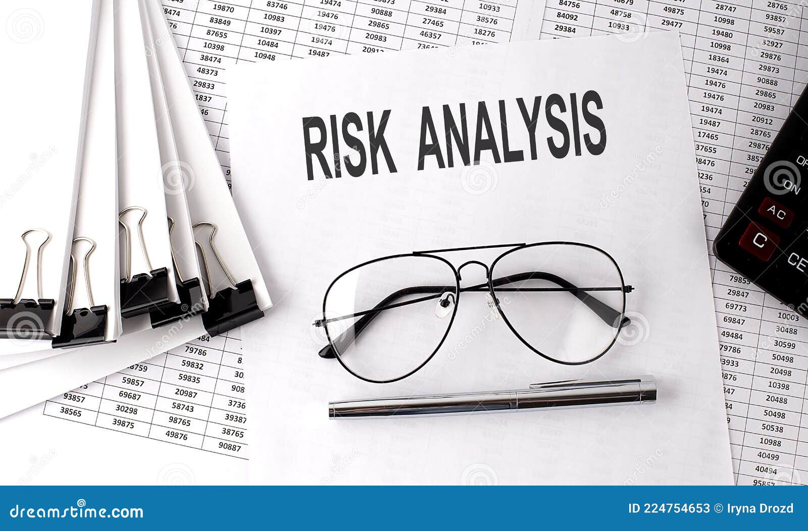 RISK ANALYSIS Text on Paper with Chart and Office Tools , Business ...