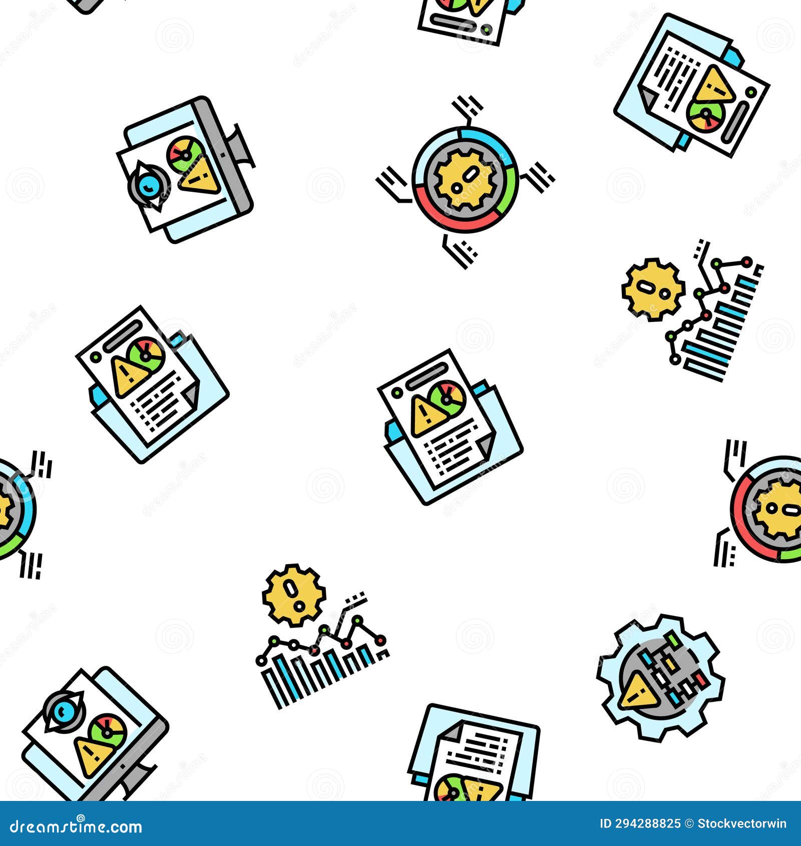 Risk Analyst Business Seamless Pattern Vector Stock Vector