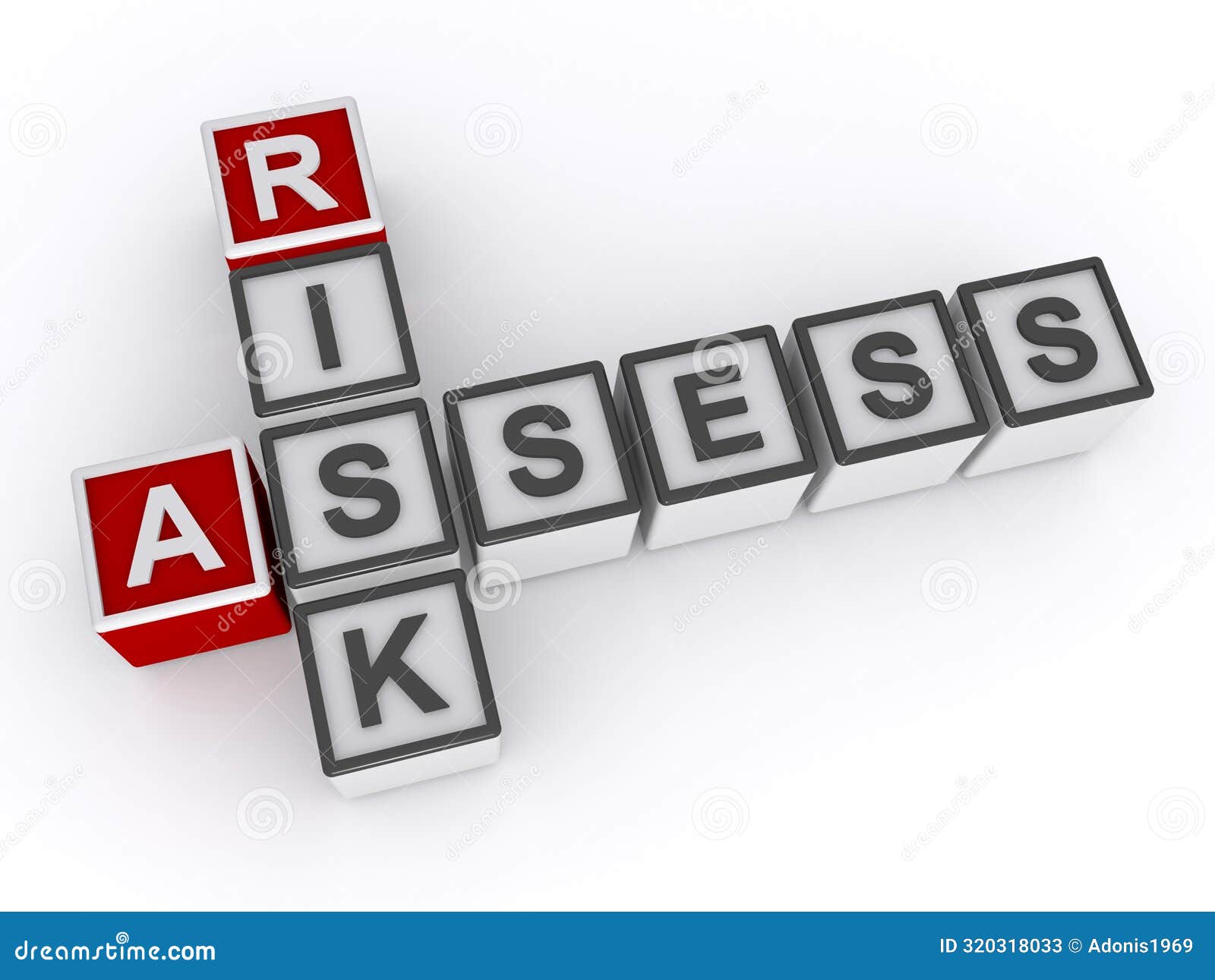 Risk Assess Word Block on White Stock Illustration - Illustration of ...