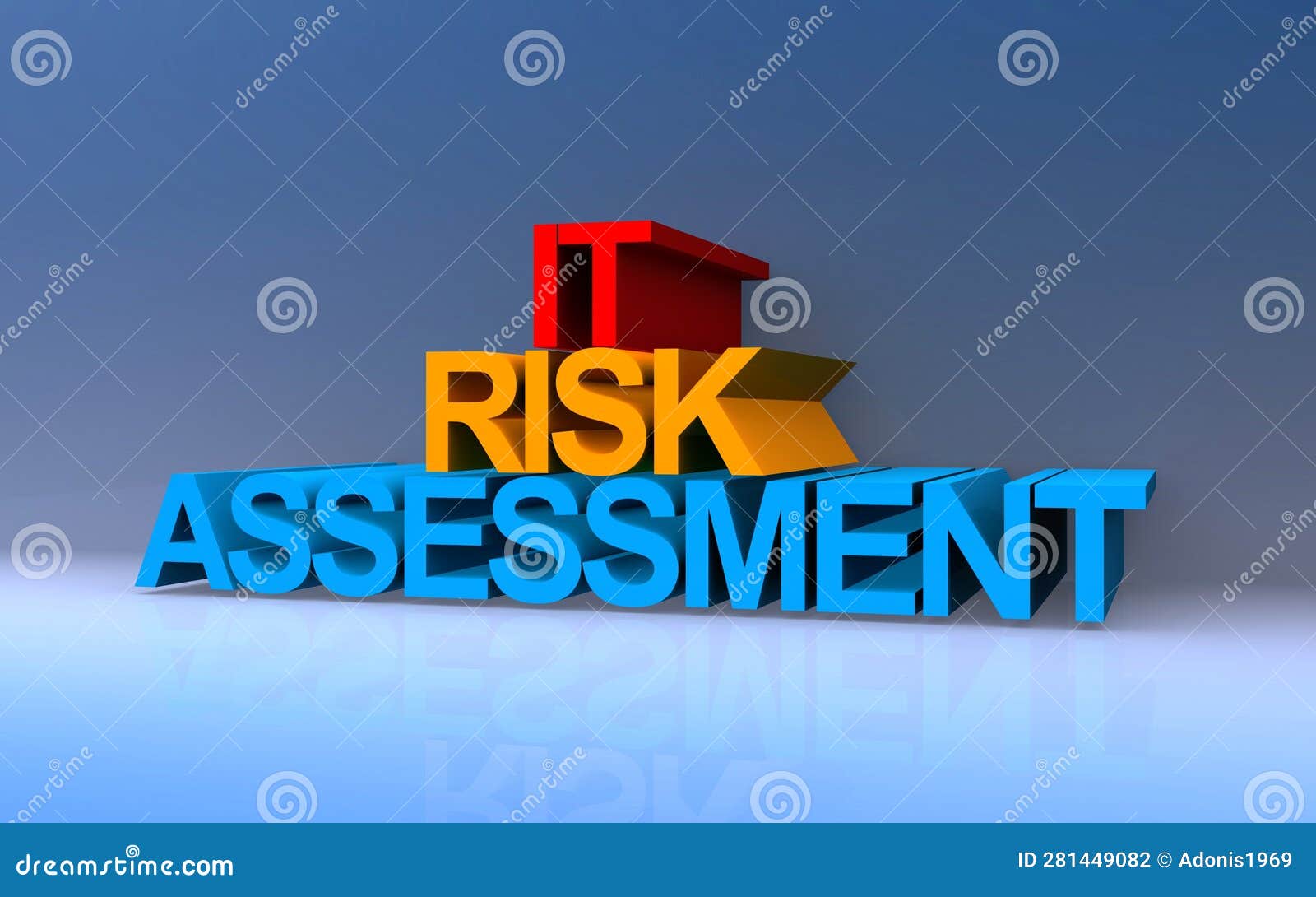 It risk assessment on blue stock illustration. Illustration of market ...