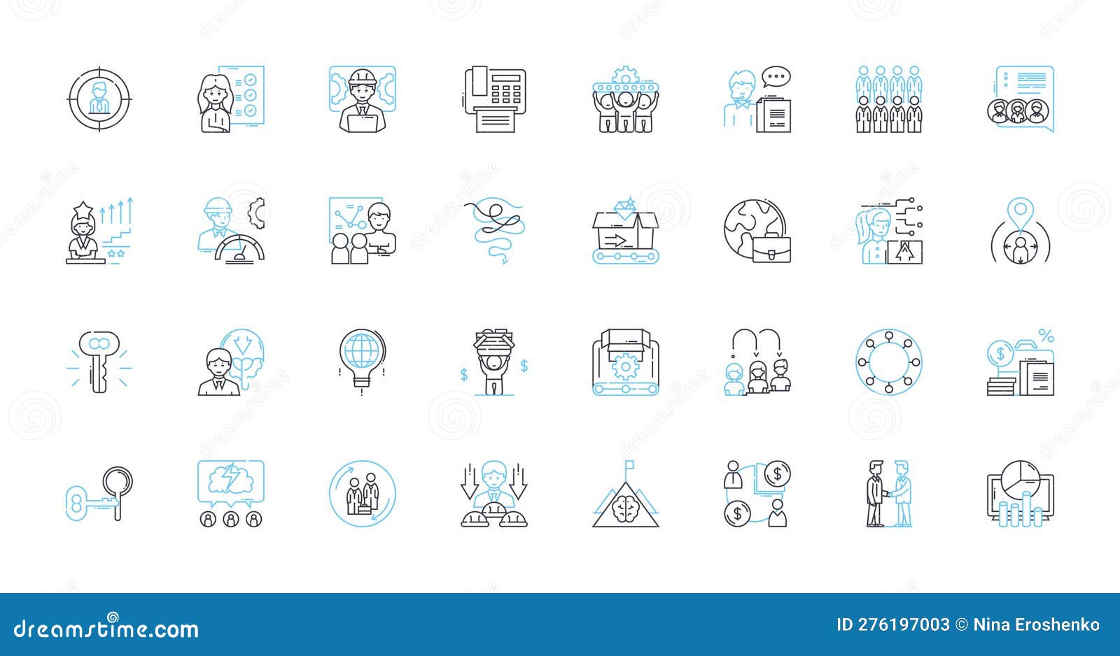 Risk Assessment Linear Icons Set. Probability, Security, Hazard ...