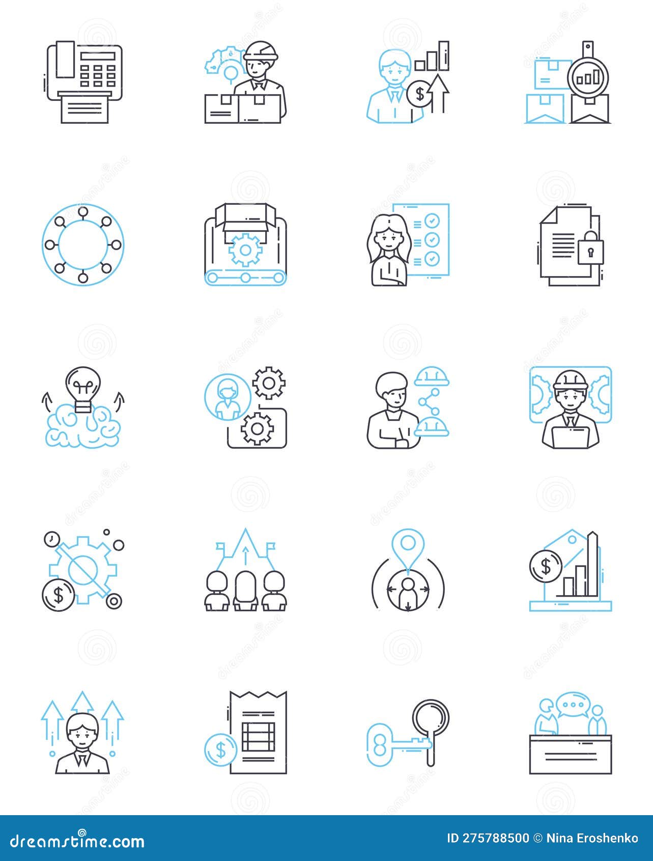 Risk Assessment Linear Icons Set. Probability, Security, Hazard ...