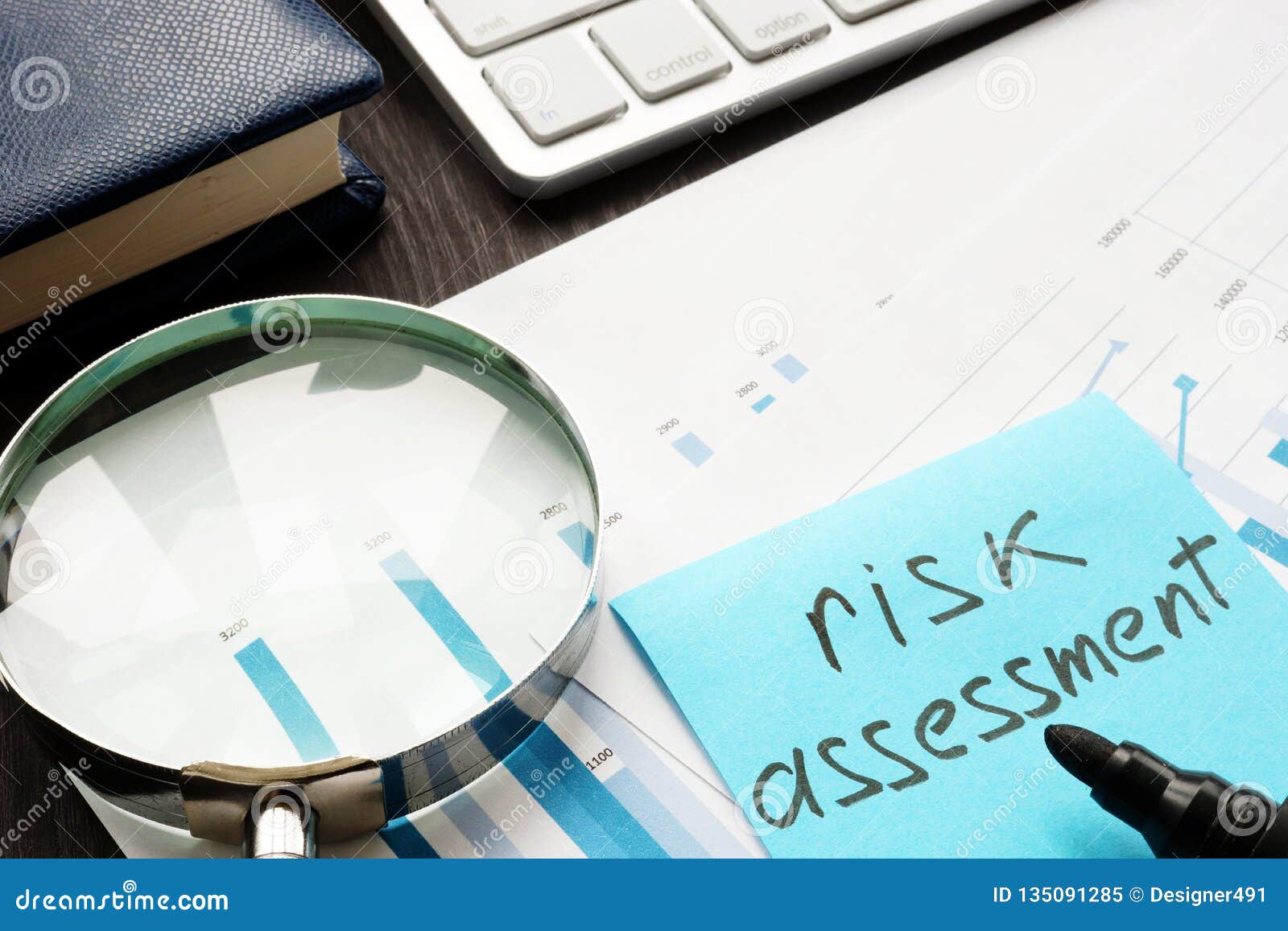Risk Assessment. Magnifying Glass and Documents on a Table Stock Image ... Risk Assessment. Magnifying Glass and Documents on a Table Stock Image ...