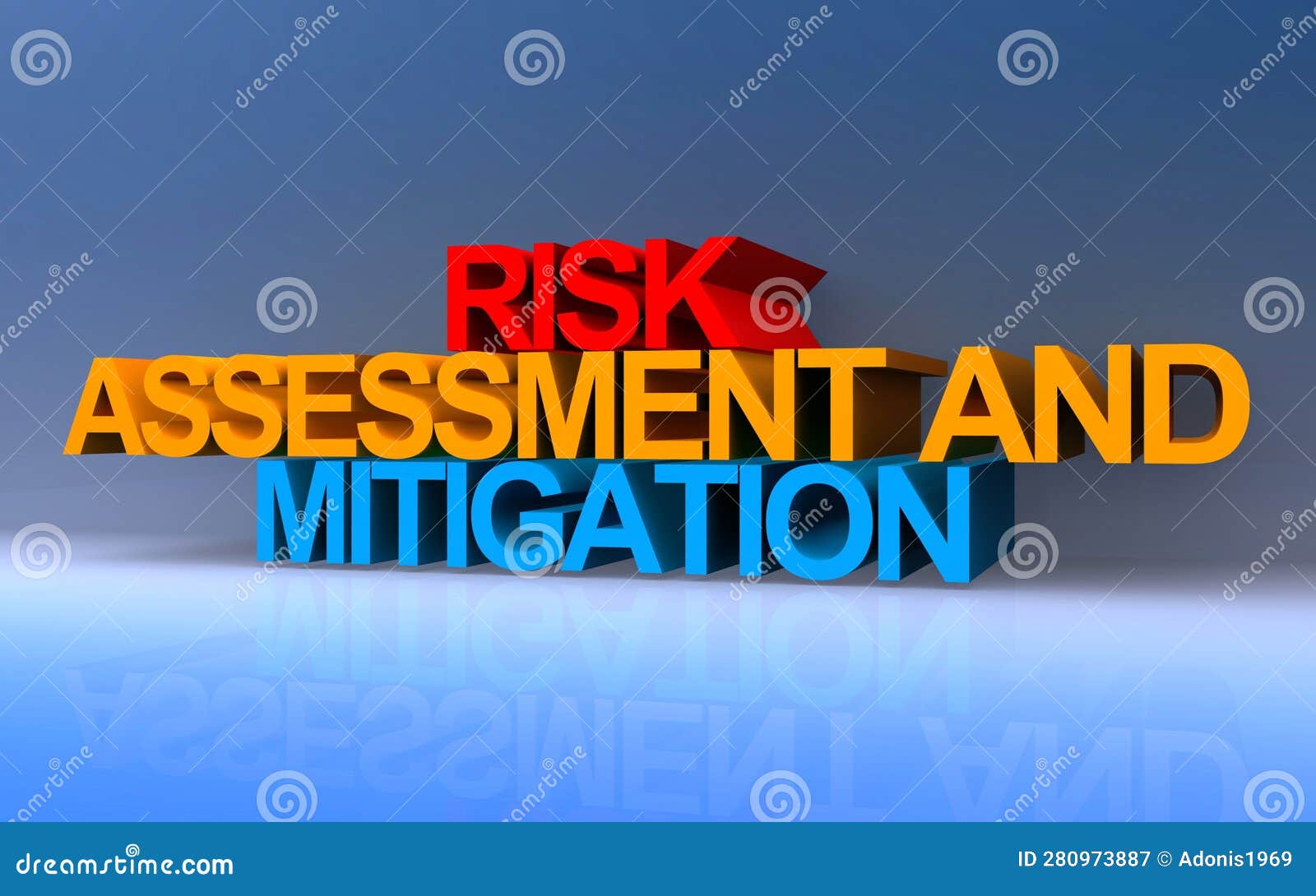 Risk Assessment and Mitigation on Blue Stock Illustration ... Risk Assessment and Mitigation on Blue Stock Illustration ...