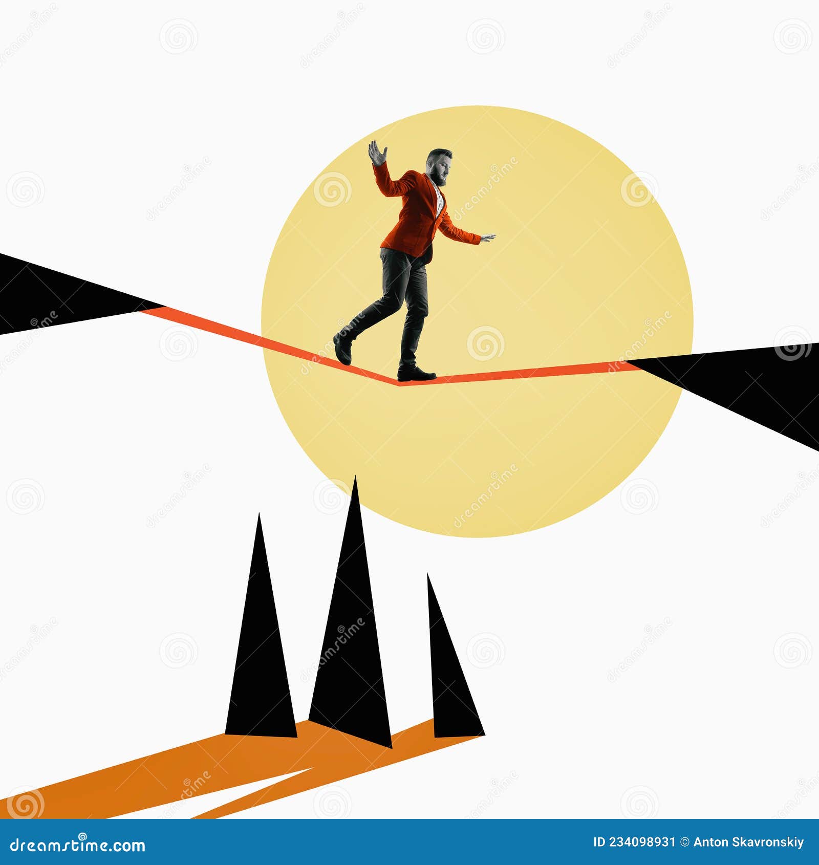 Risk, balance concept. stock illustration. Illustration of leadership ...