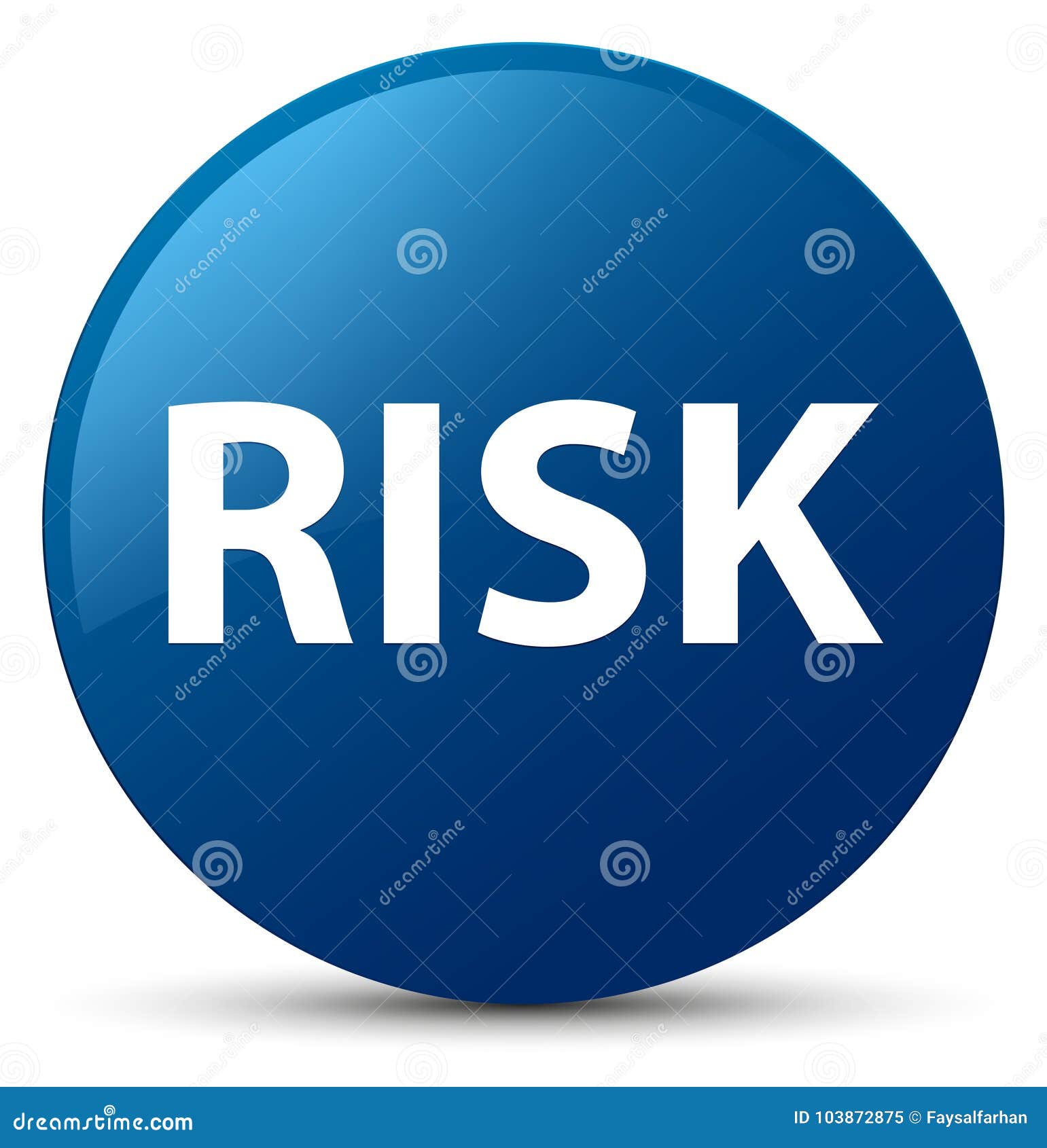 Risk blue round button stock illustration. Illustration of hazard ...