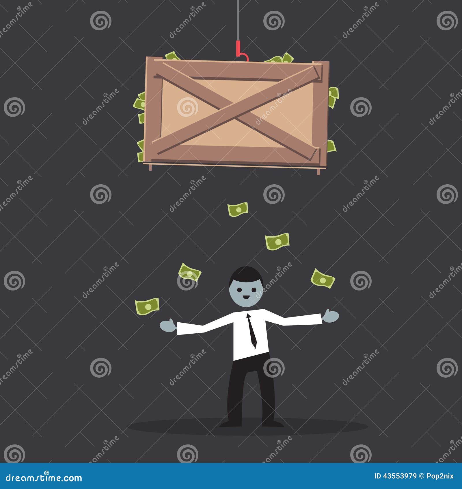 Risk Business Concept. Cartoon Drawing On Black Background ...