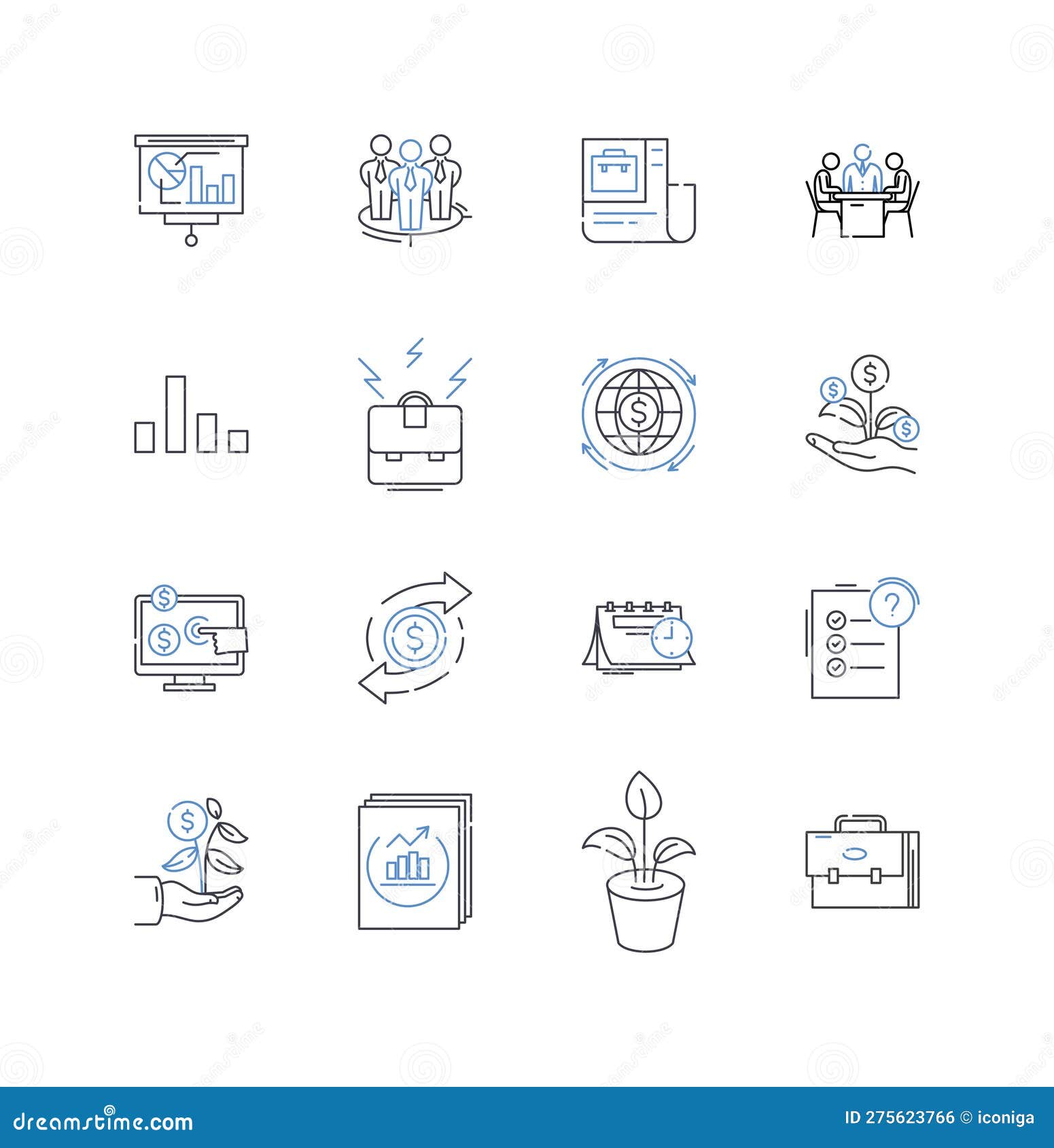 Risk Business Line Icons Collection. Hazard, Uncertainty, Peril ...