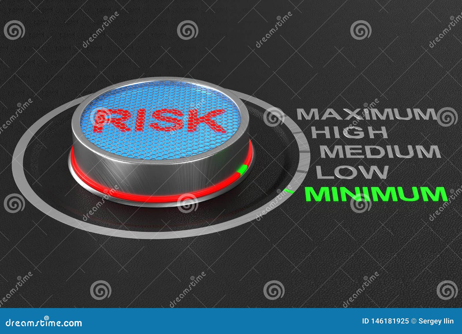 Risk Button on Dark Background. 3D Illustration Stock Illustration ...