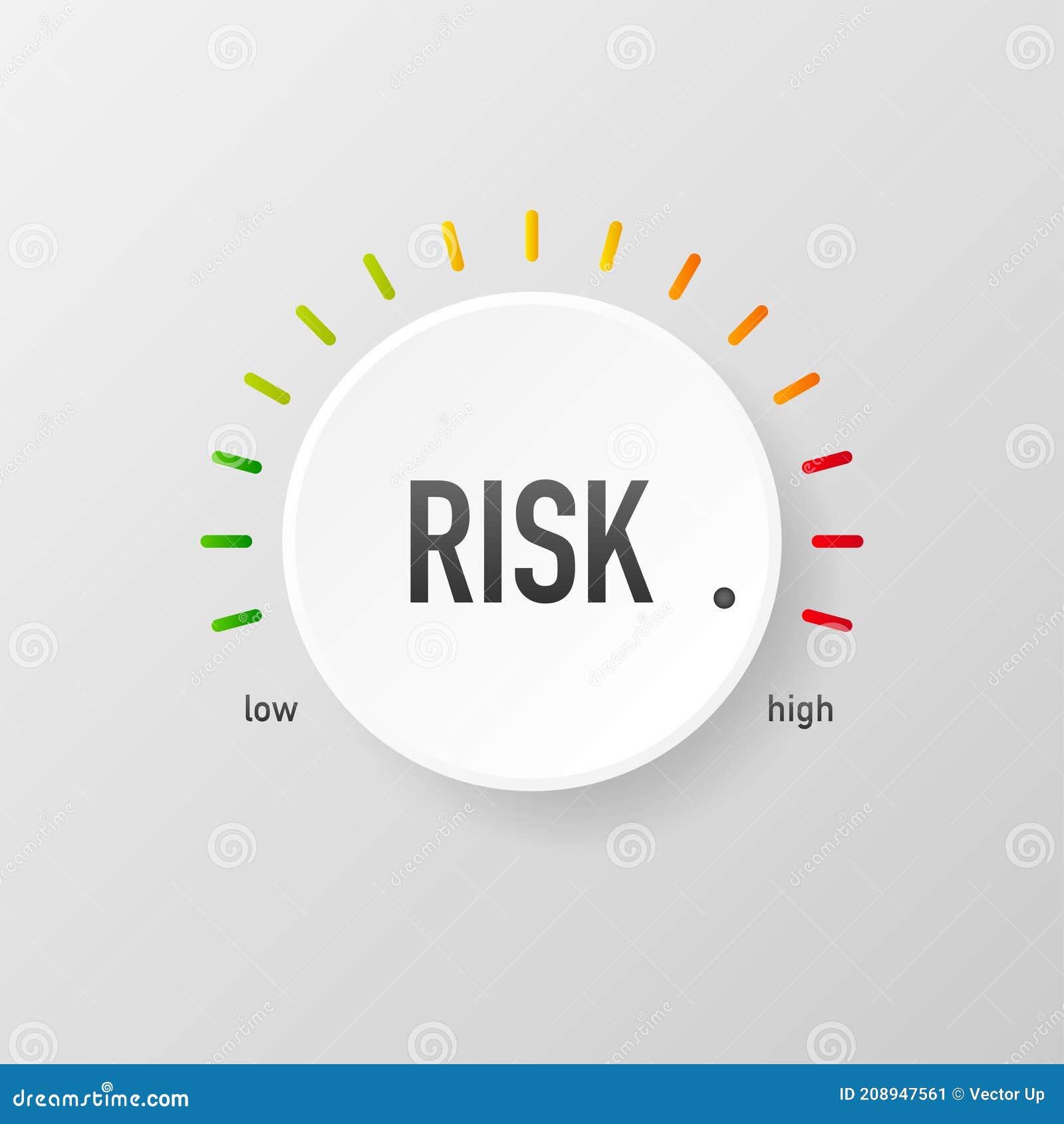 Risk Button Pointing Low and High. Vector Illustration. Stock Vector ...