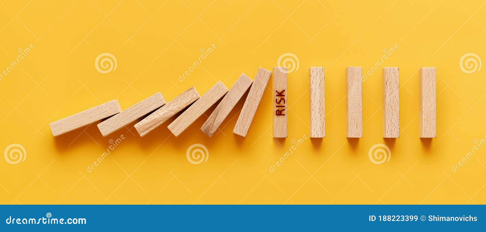 Risk Concept. Falling Wooden Blocks Labeled Risk. Stock Image - Image ...