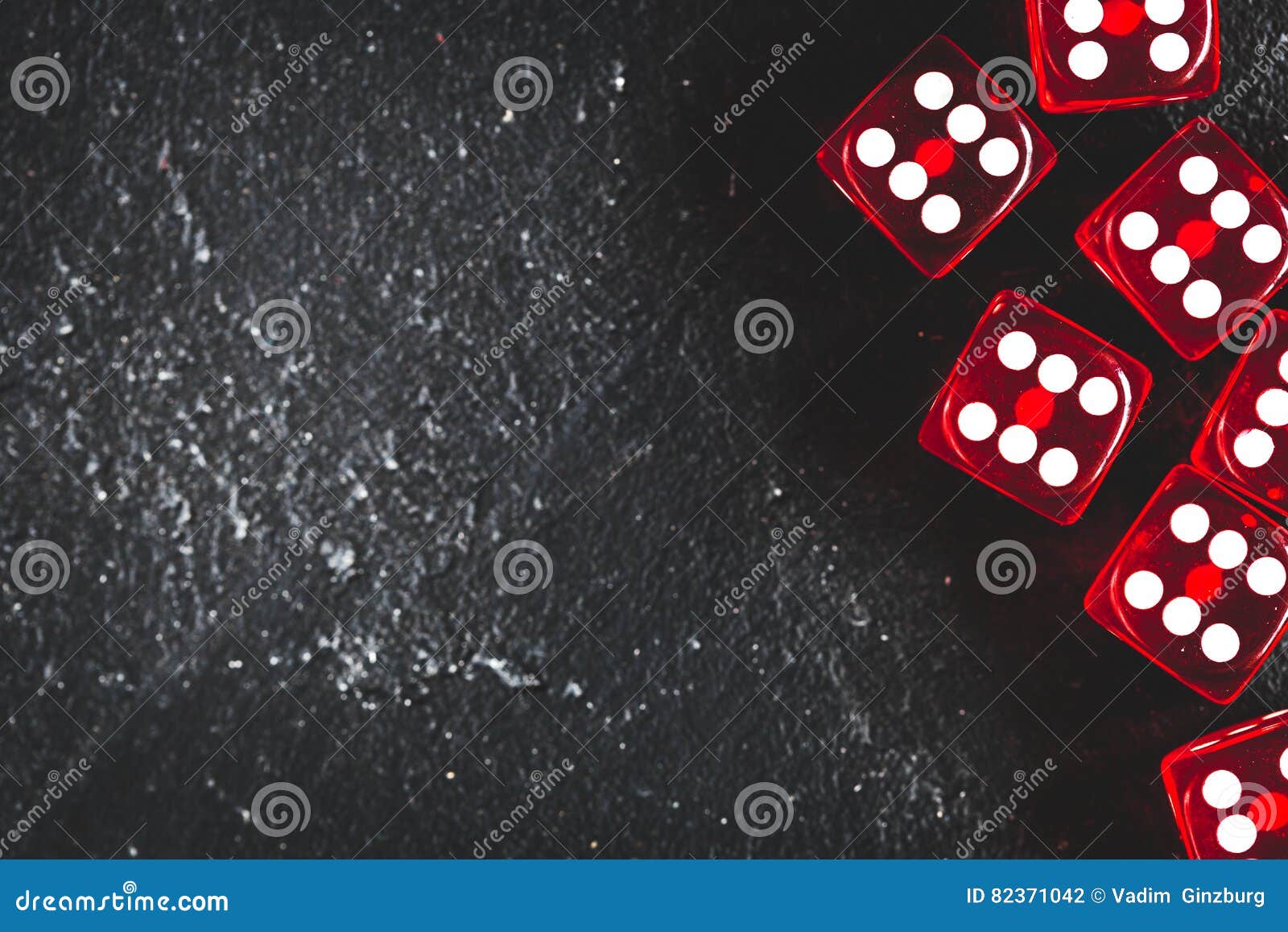 Risk Concept Playing Dice at Dark Background Top View Stock Photo ...