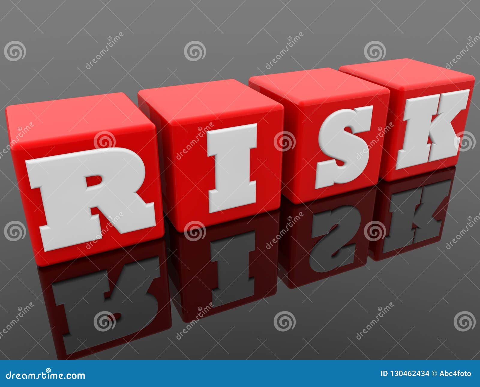 Risk Concept on Red Cubes on Black Background Stock Illustration ...