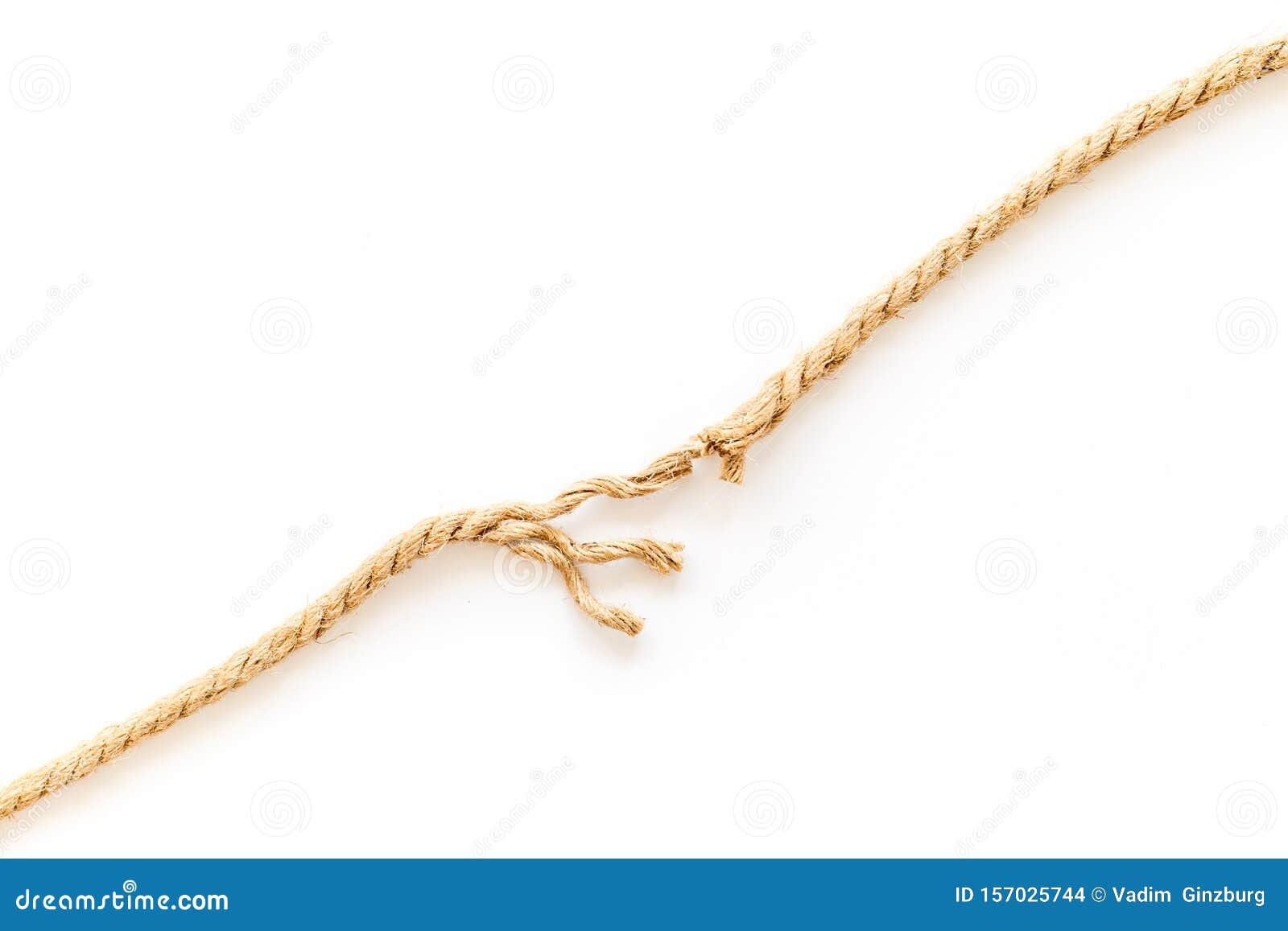 Risk Concept with Rope Near To Break on White Background Top View Space ...
