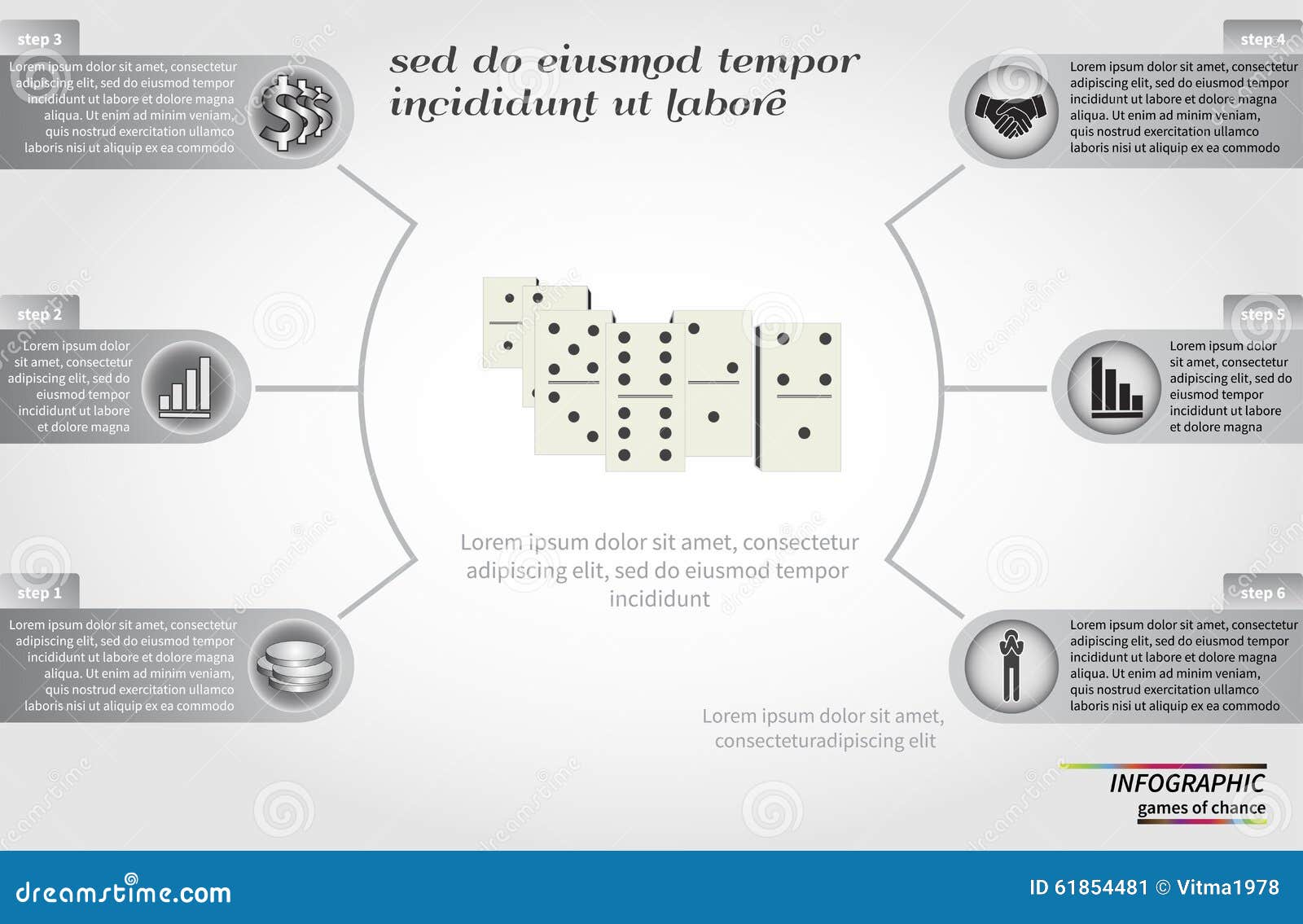 Risk Concept Round Infographic Template Design with Domino Element ...
