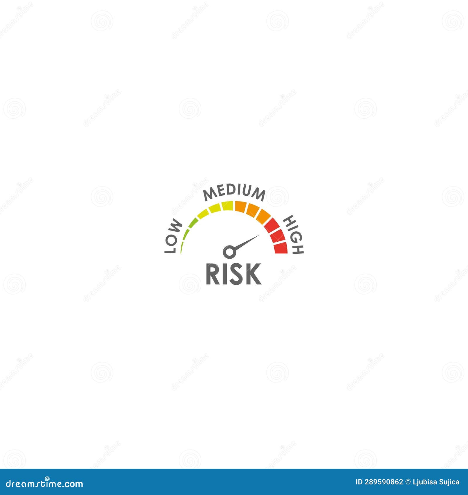 Risk Concept on Speedometer Icon. Risk Meter Icon Stock Illustration ...