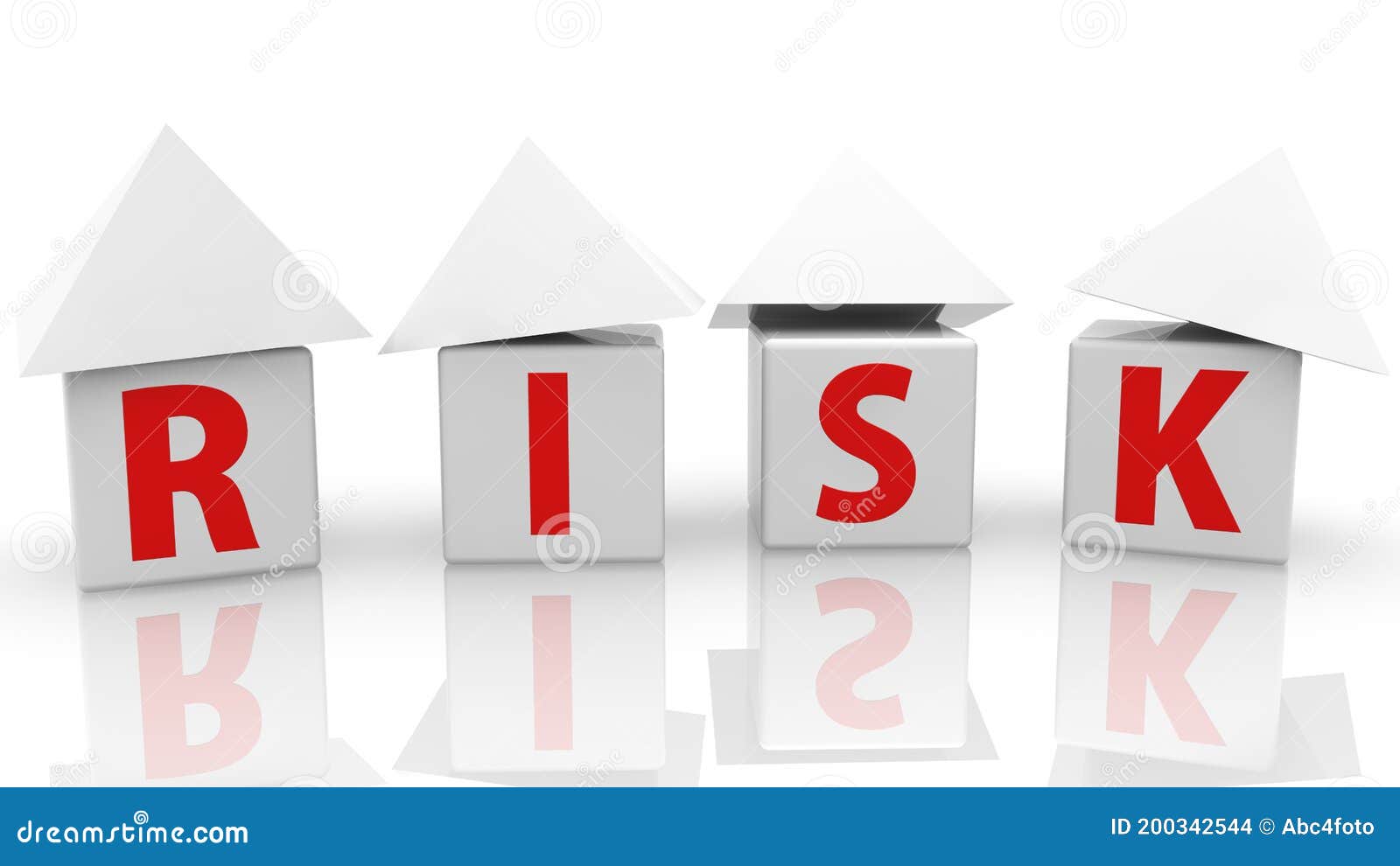 Risk Concept on White Cubes with Roofs Stock Illustration ...