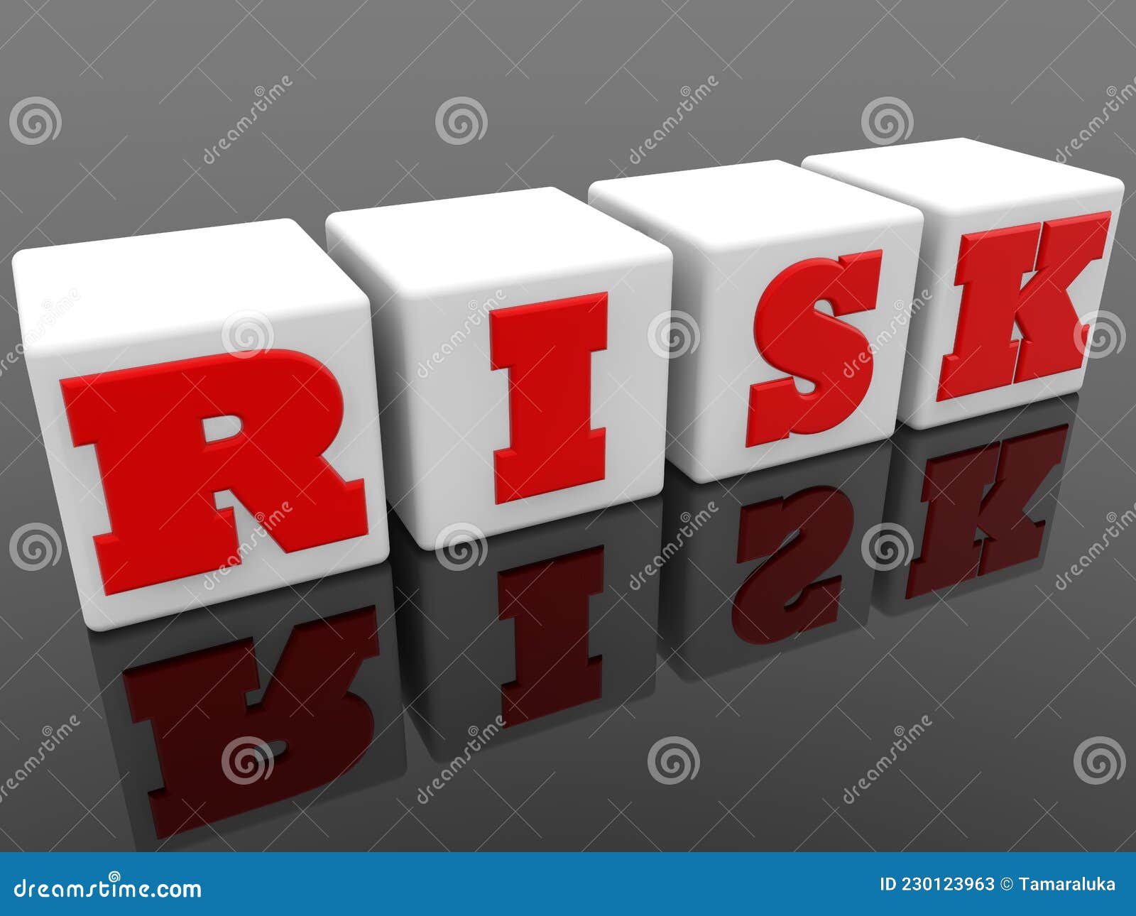 RISK Concept on White Toy Blocks on a Black Stock Illustration ...