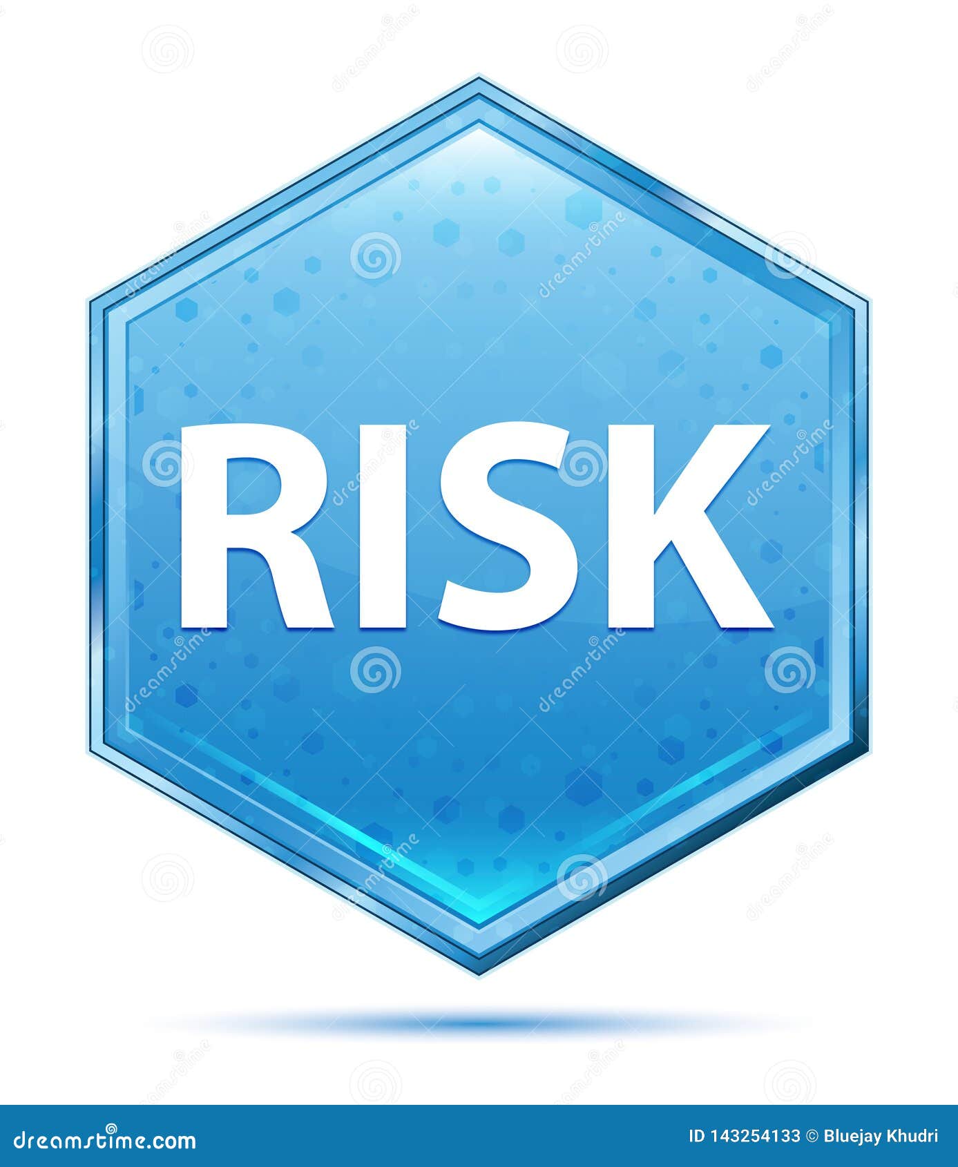Risk Crystal Blue Hexagon Button Stock Illustration - Illustration of ...