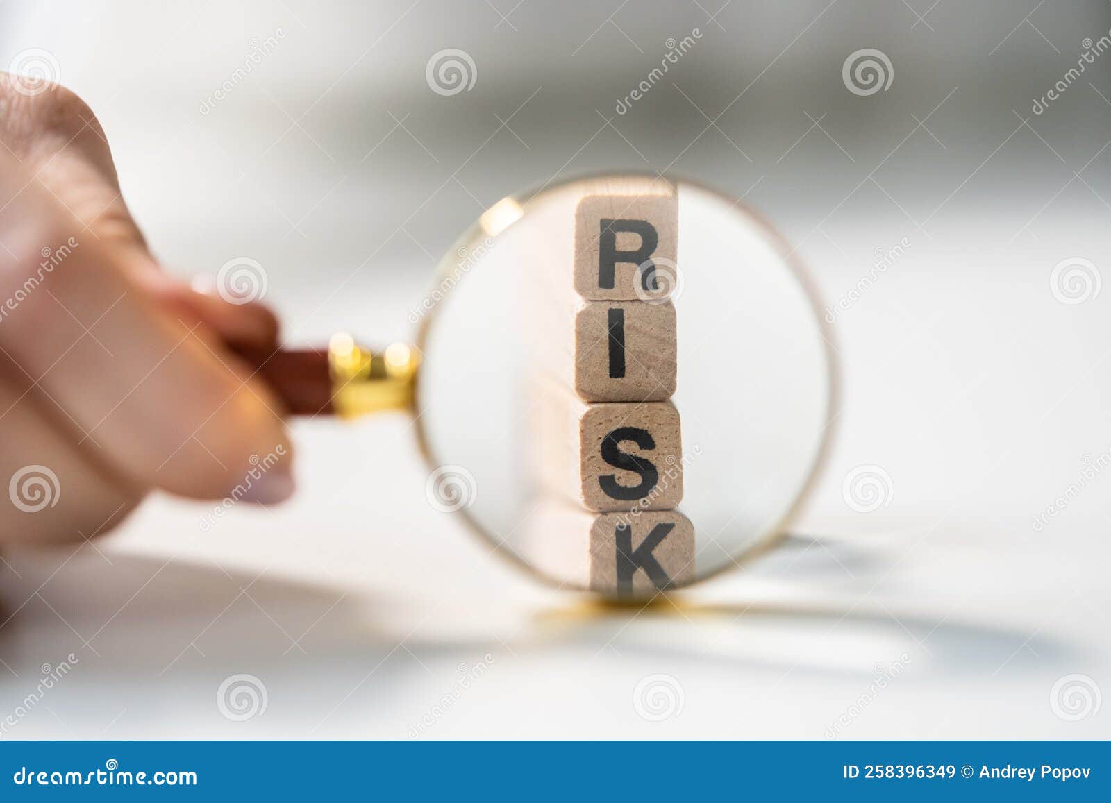 Risk Detection Using Magnifying Glass Stock Image - Image of risks ...