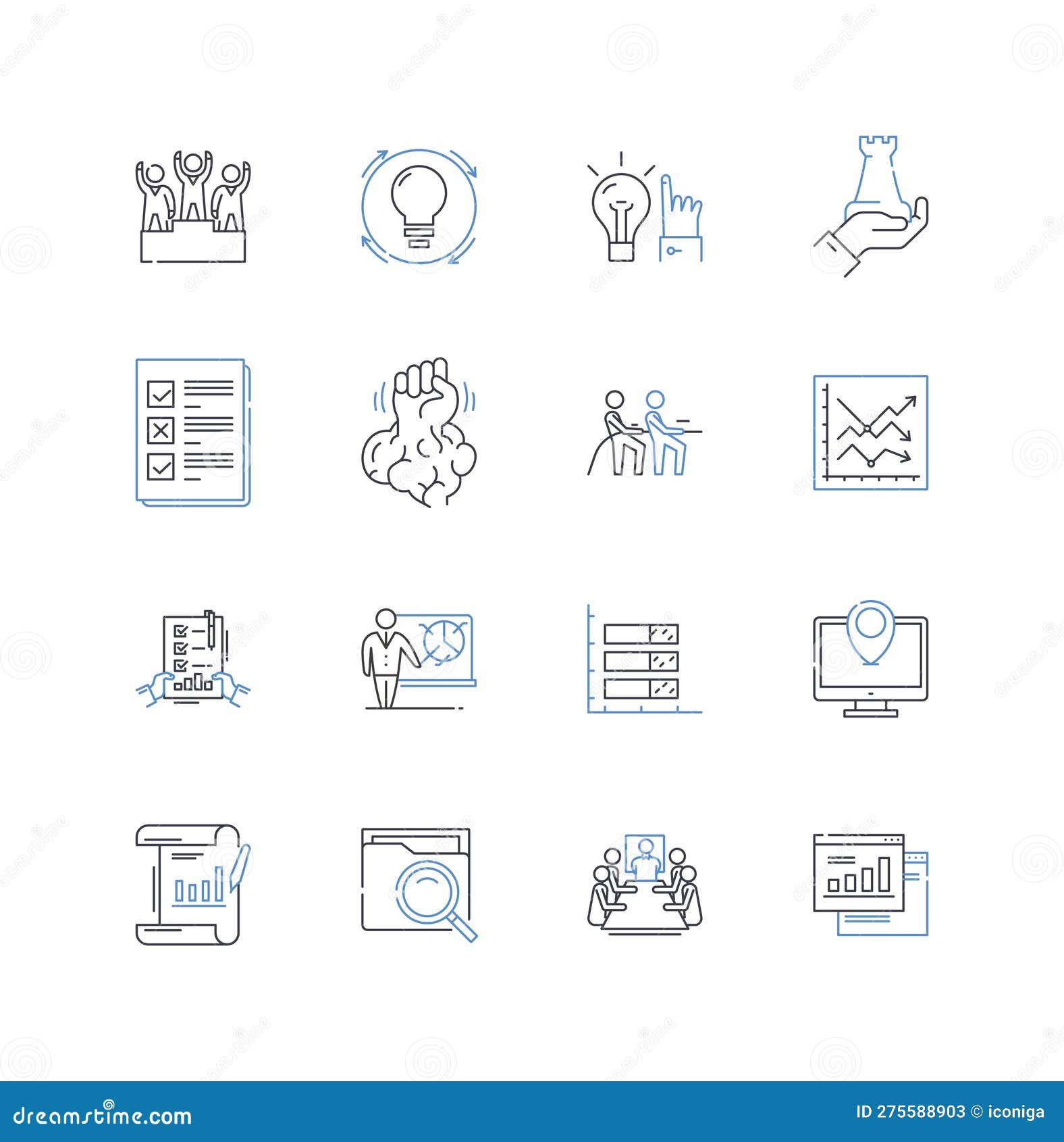 Risk Development Line Icons Collection. Uncertainty, Vulnerability ...