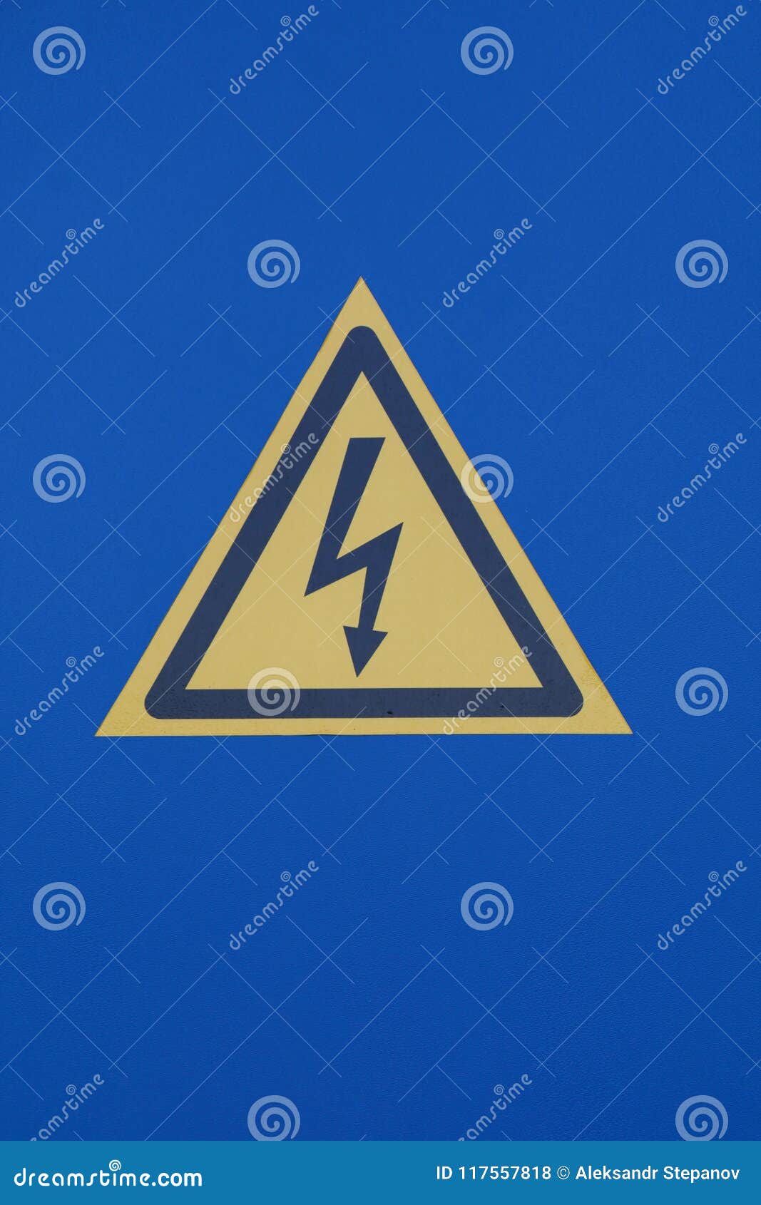 Risk of Electric Shock Sign Stock Photo - Image of voltage, blue: 117557818