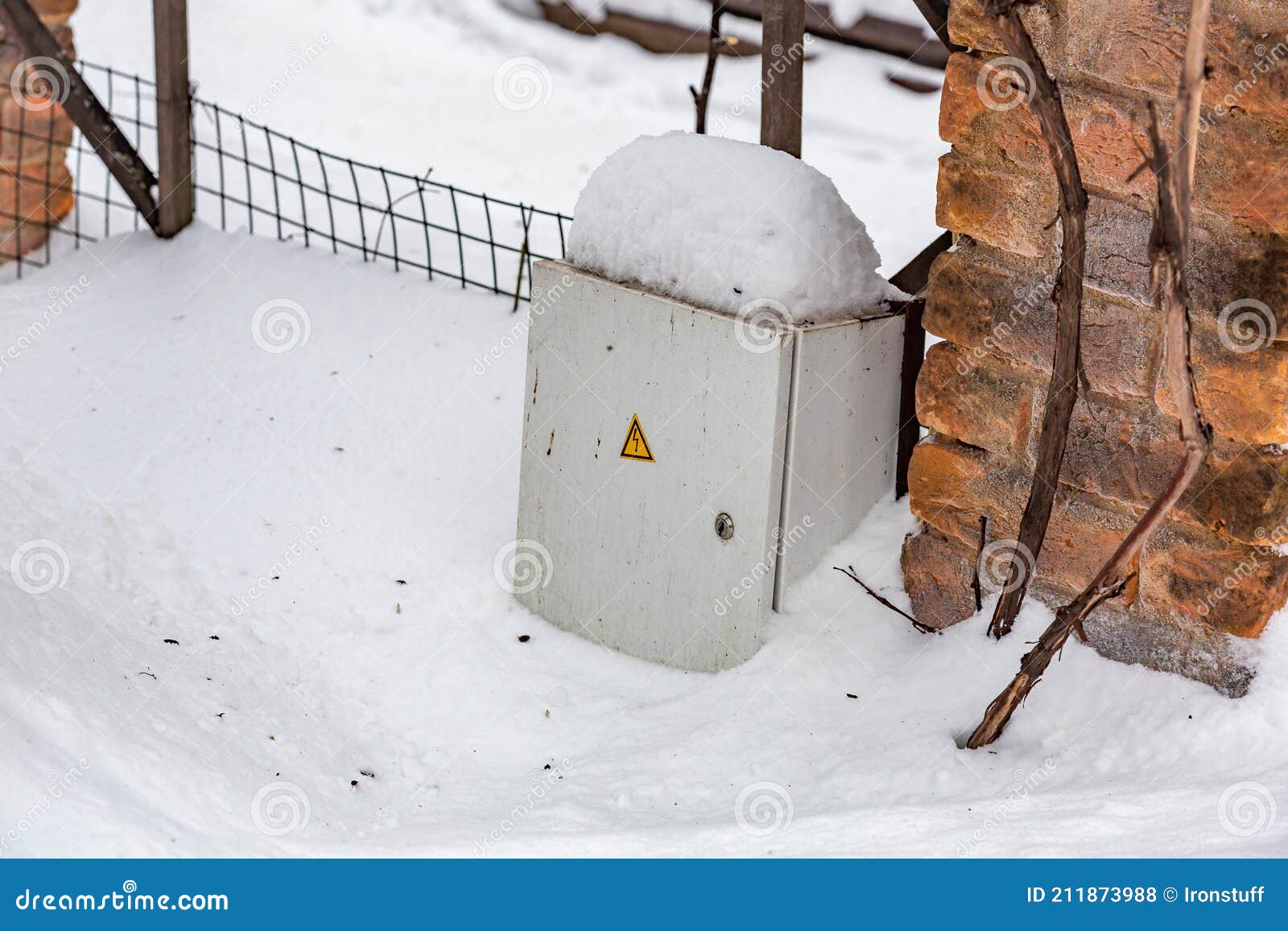 Risk of Electric Shock Yellow Sign Stock Photo - Image of caution ...