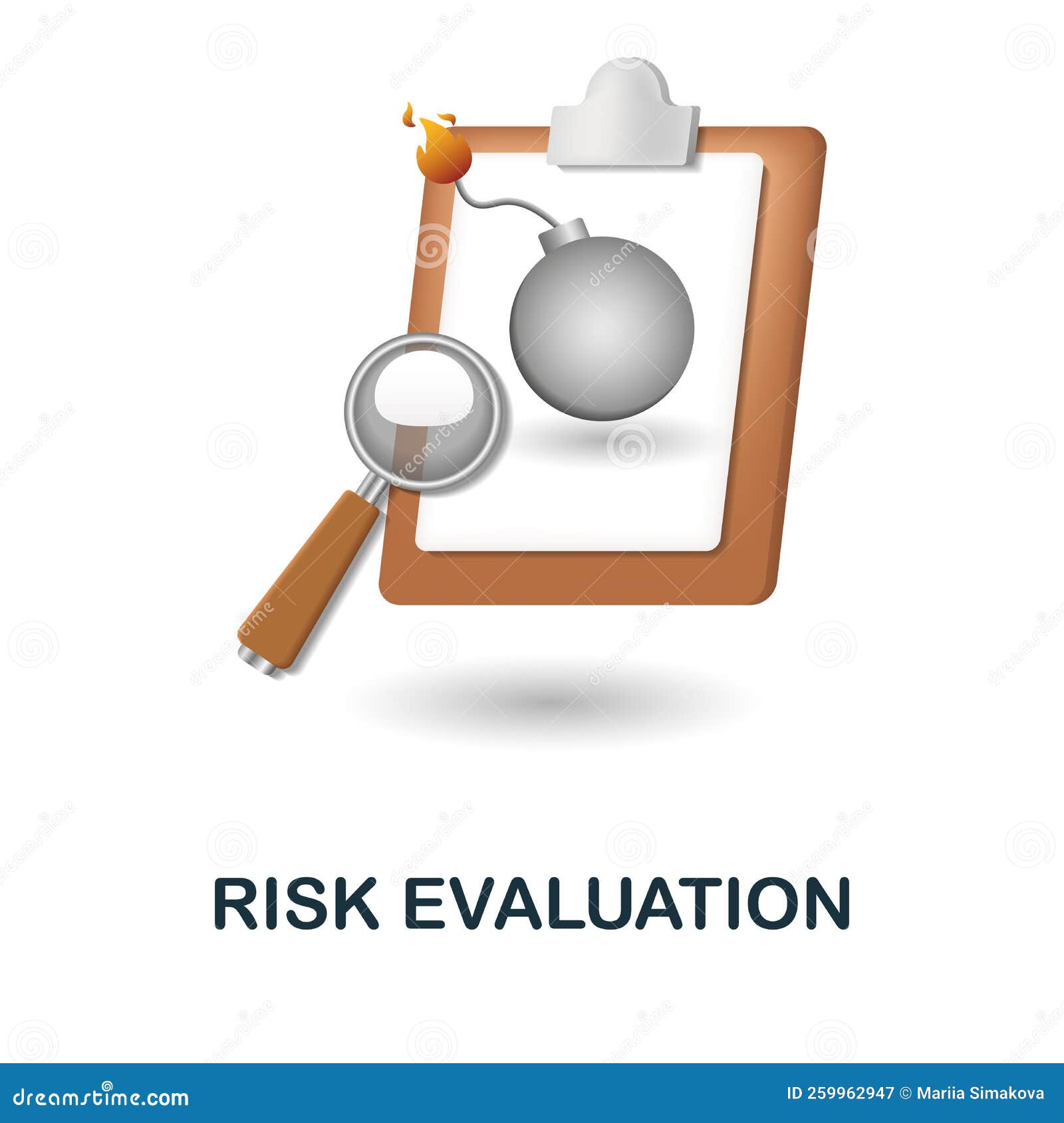 Risk Evaluation Icon. 3d Illustration from Insurance Collection Stock ...