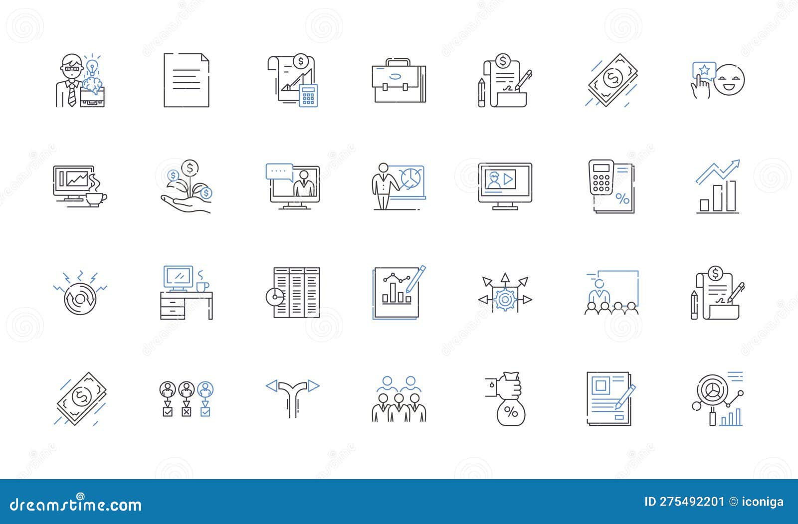 Risk Examination Line Icons Collection. Vulnerability, Mitigation ...