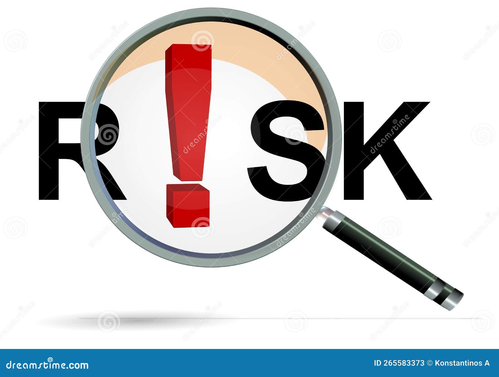 Risk Exclaimation Mark Zoom Analyze Magnify - 3d Rendering Stock ...