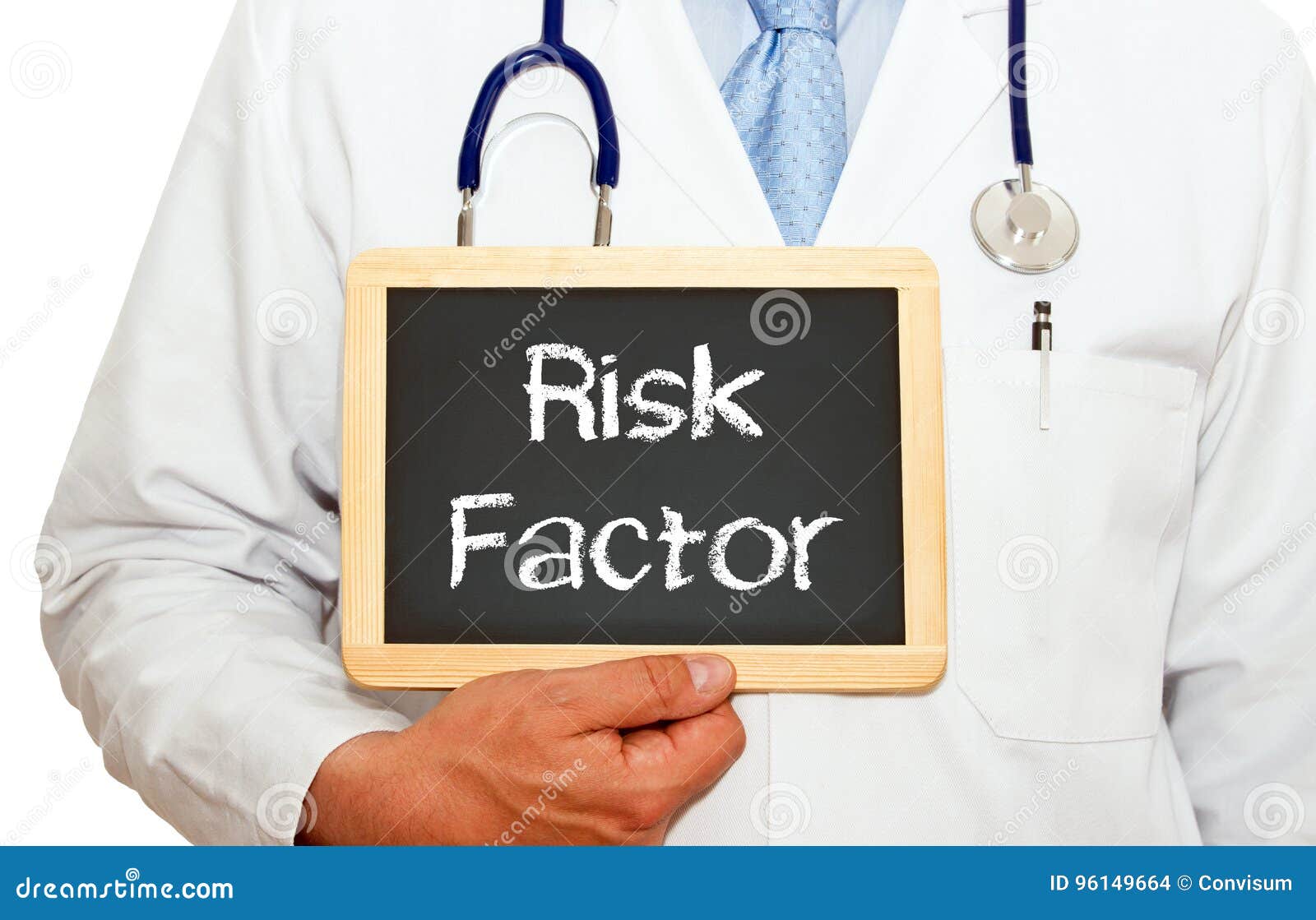 Risk Factor - Doctor with Chalkboard on White Background Stock Photo ...