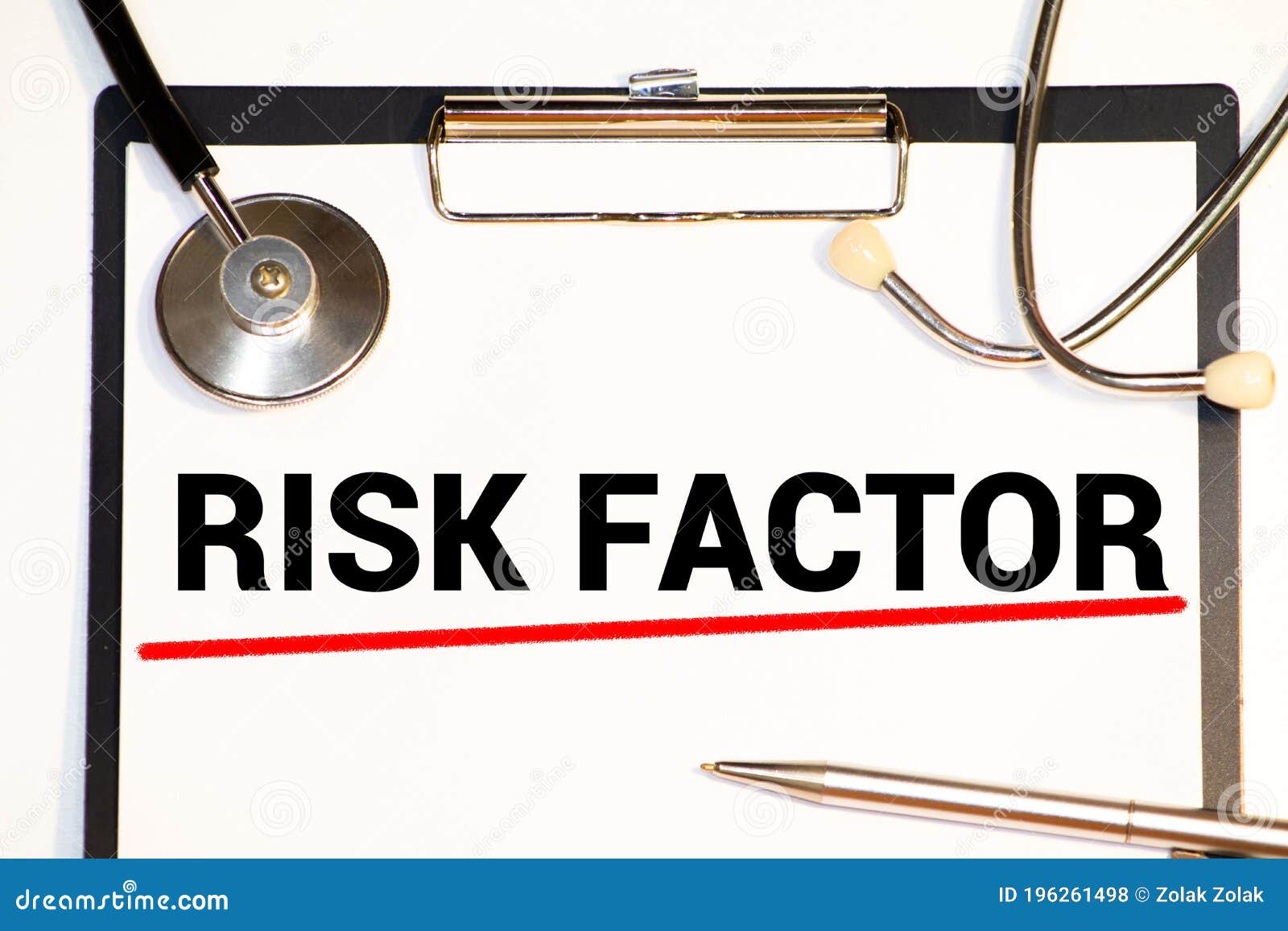 Risk Factor Handwritten on Paper Note with Stethoscope on Wooden Table ...