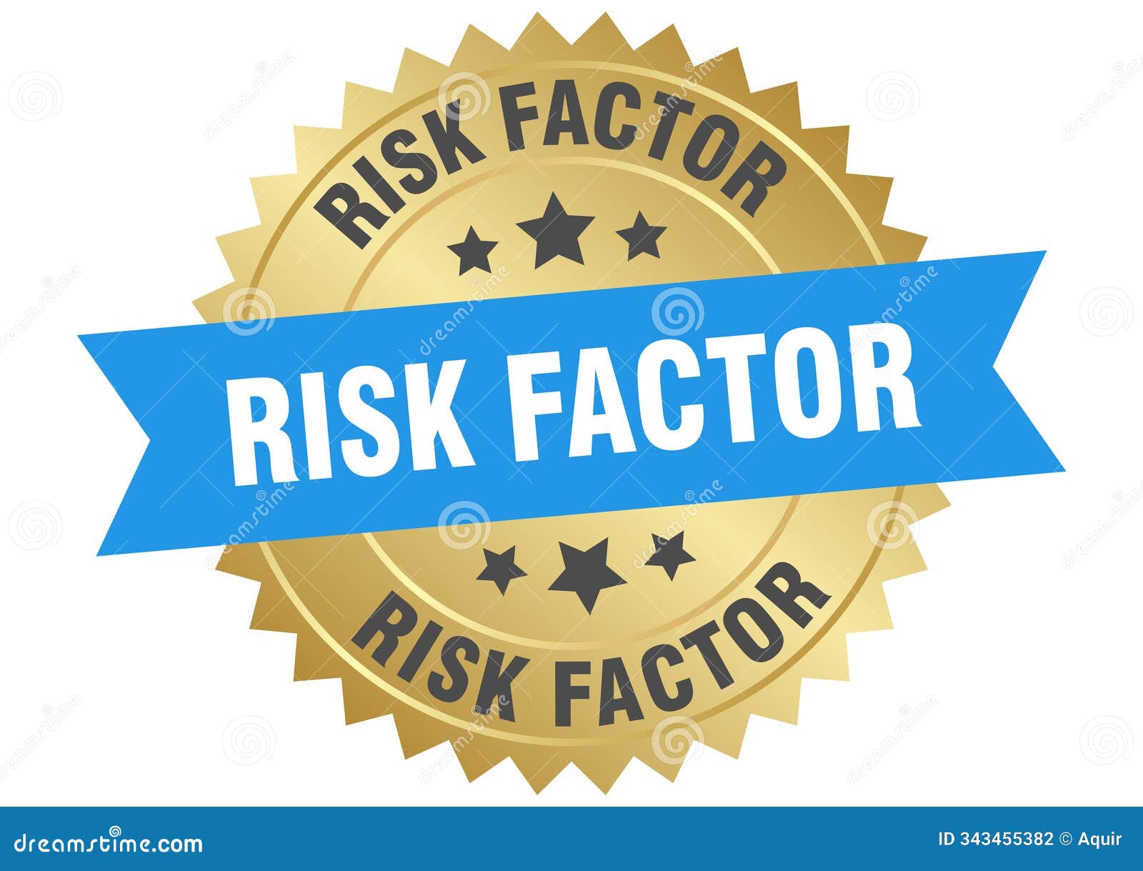 Risk Factor. Risk Factor Round Blue and Gold Label Isolated on ...