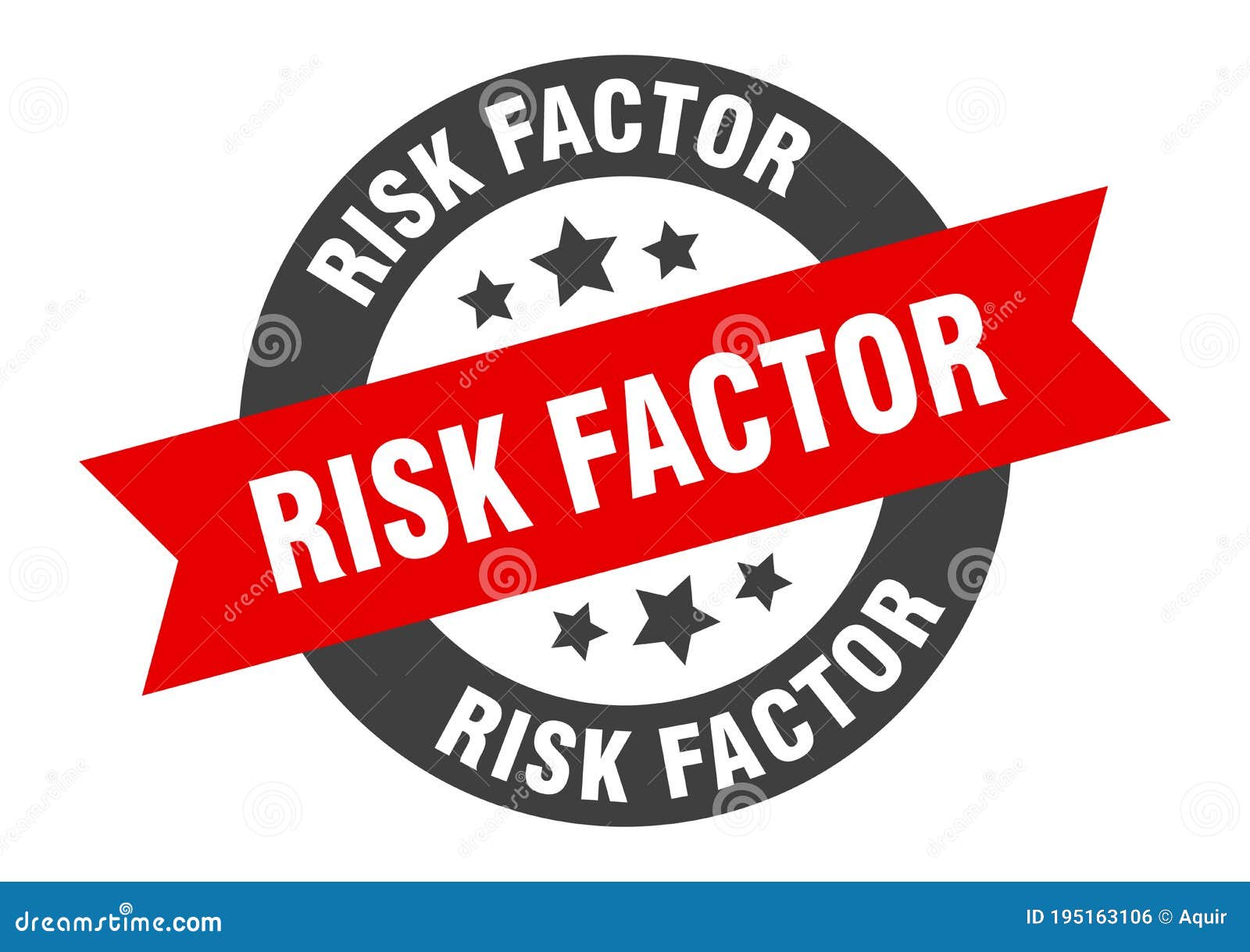 Risk Factor Sign. Round Ribbon Sticker. Isolated Tag Stock Vector ...