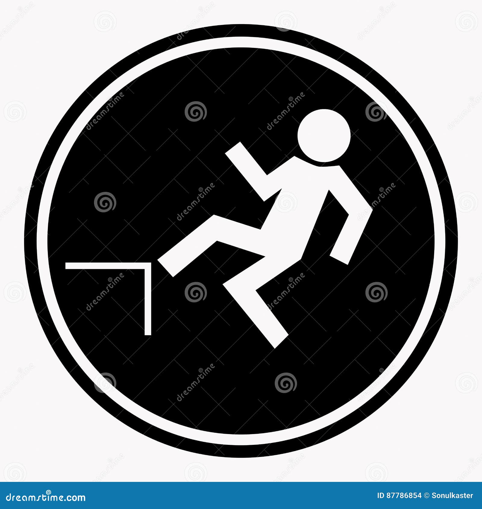 Risk of Falling from Height of Human Danger Sign Black Circle Isolated ...