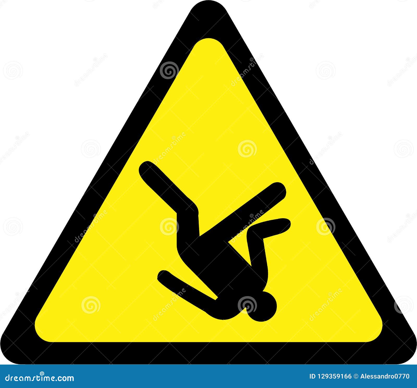 Risk of Falling Warning Sign Stock Illustration - Illustration of ...