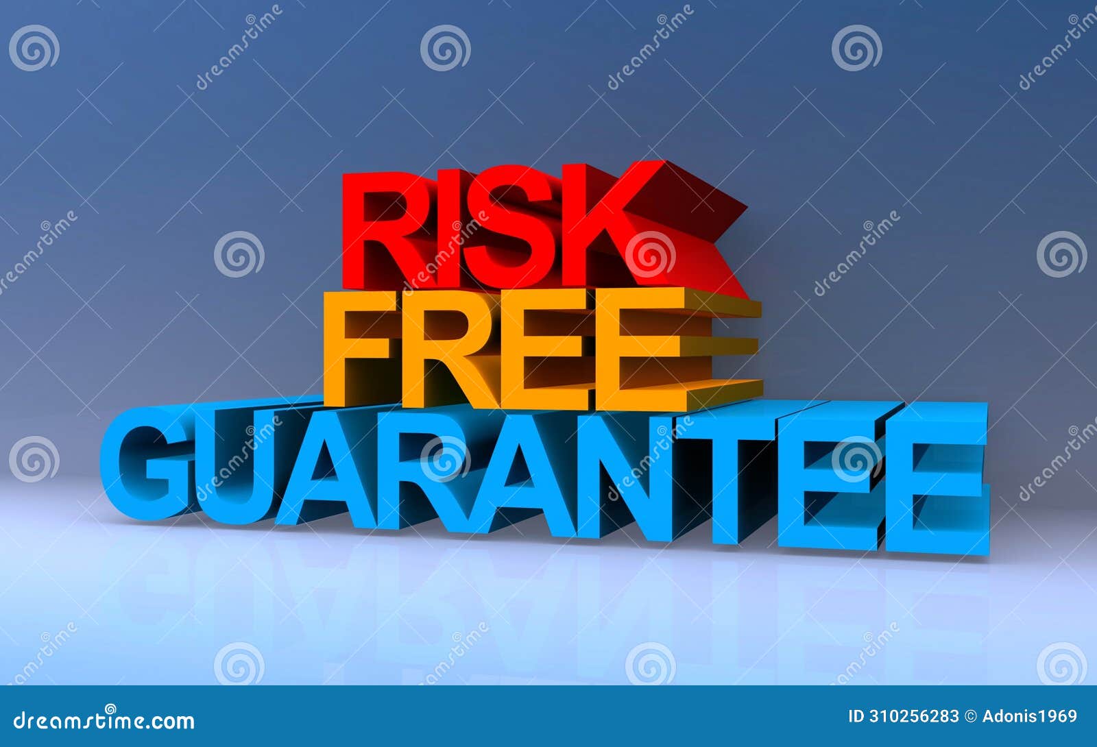 Risk Free Guarantee on Blue Stock Illustration - Illustration of ...