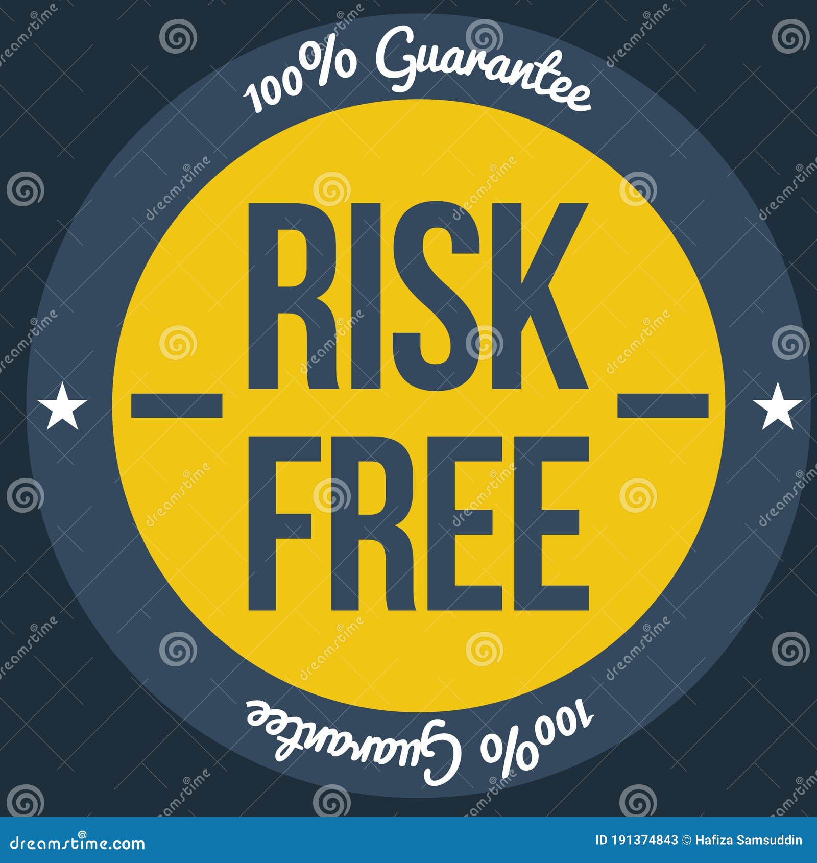 Risk-free Guarantee Label. Vector Illustration Decorative Design Stock ...