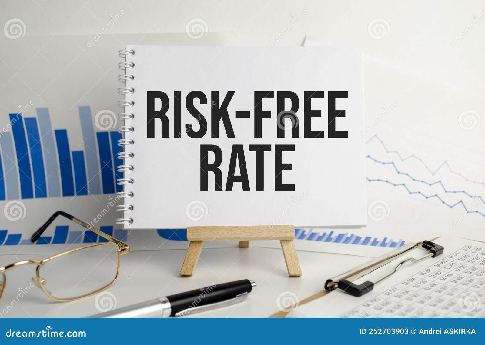 Risk-free Rate Words on Notepad. Business Concept Stock Image - Image ...