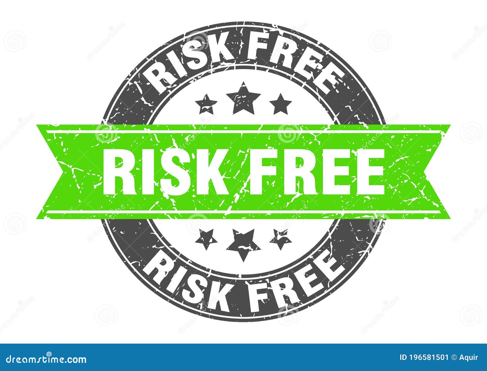 Risk Free Round Stamp with Ribbon. Label Sign Stock Vector ...