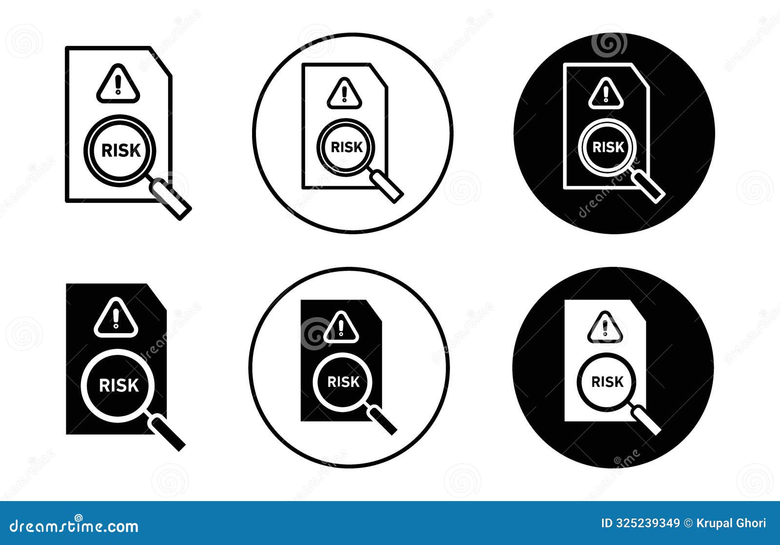 Risk Icon Outline Flat Icon Stock Illustration - Illustration of ...
