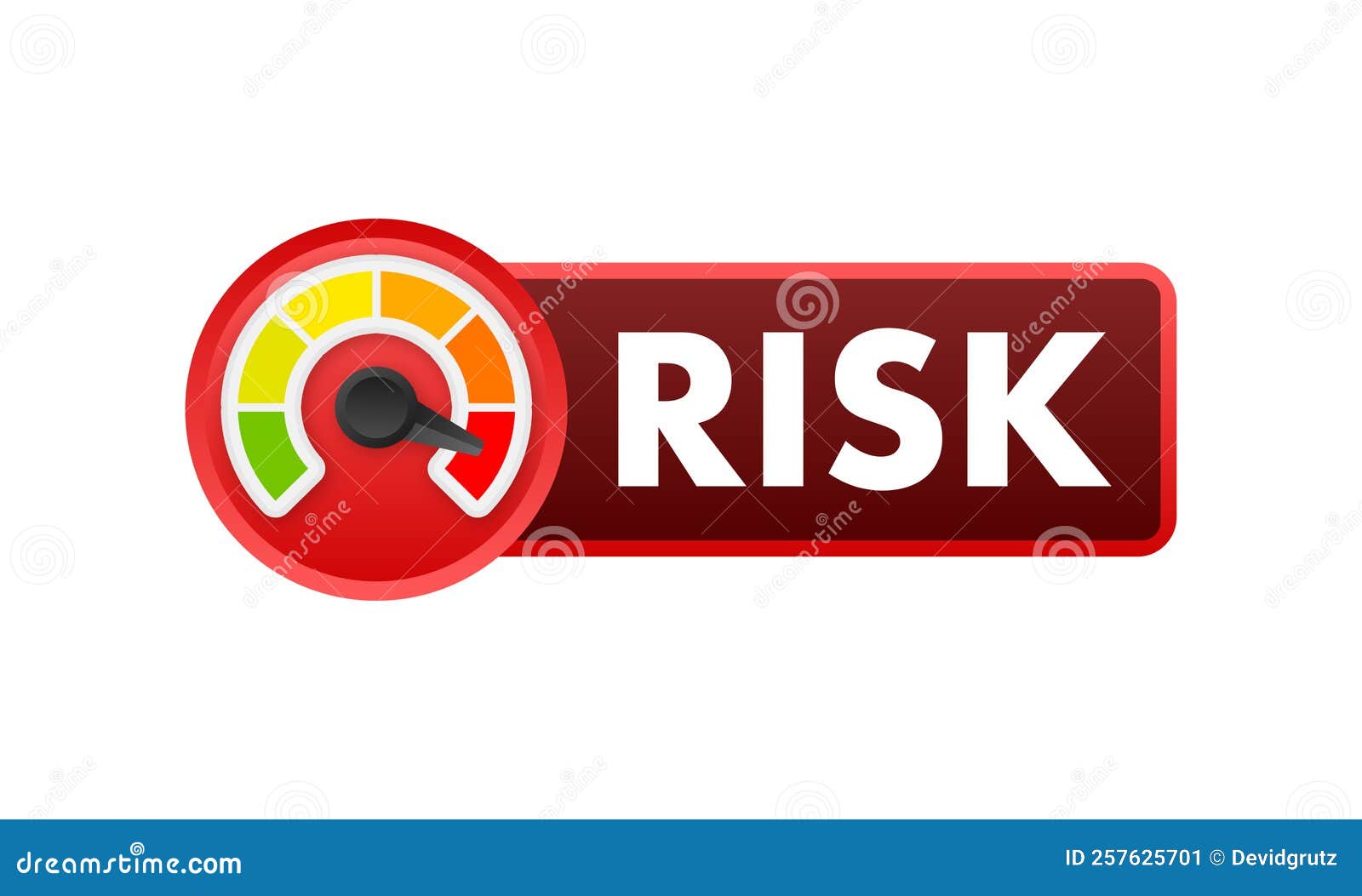 Risk Icon on Speedometer. High Risk Meter. Vector Stock Illustration ...