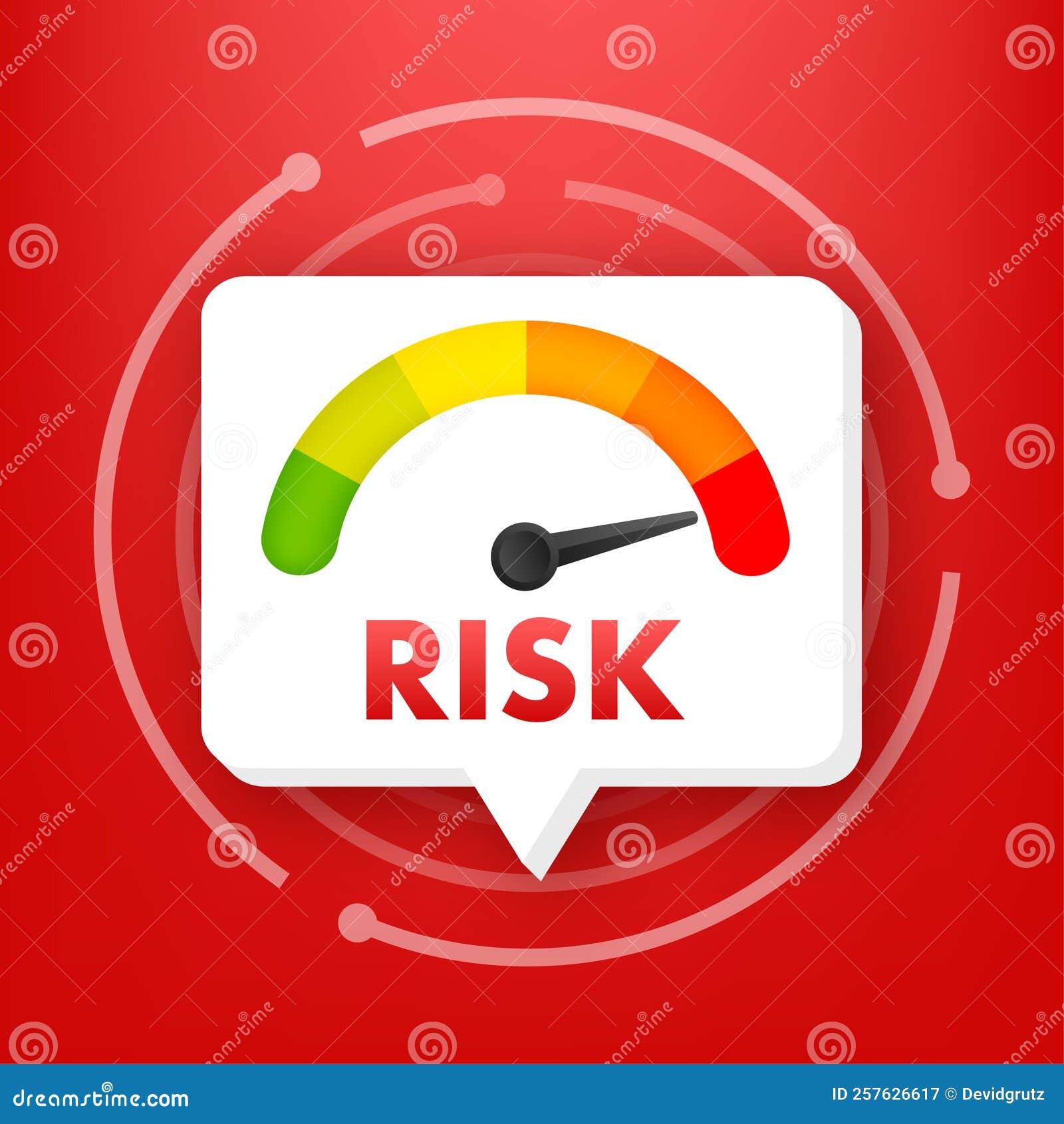 Risk Icon on Speedometer. High Risk Meter. Vector Stock Illustration ...