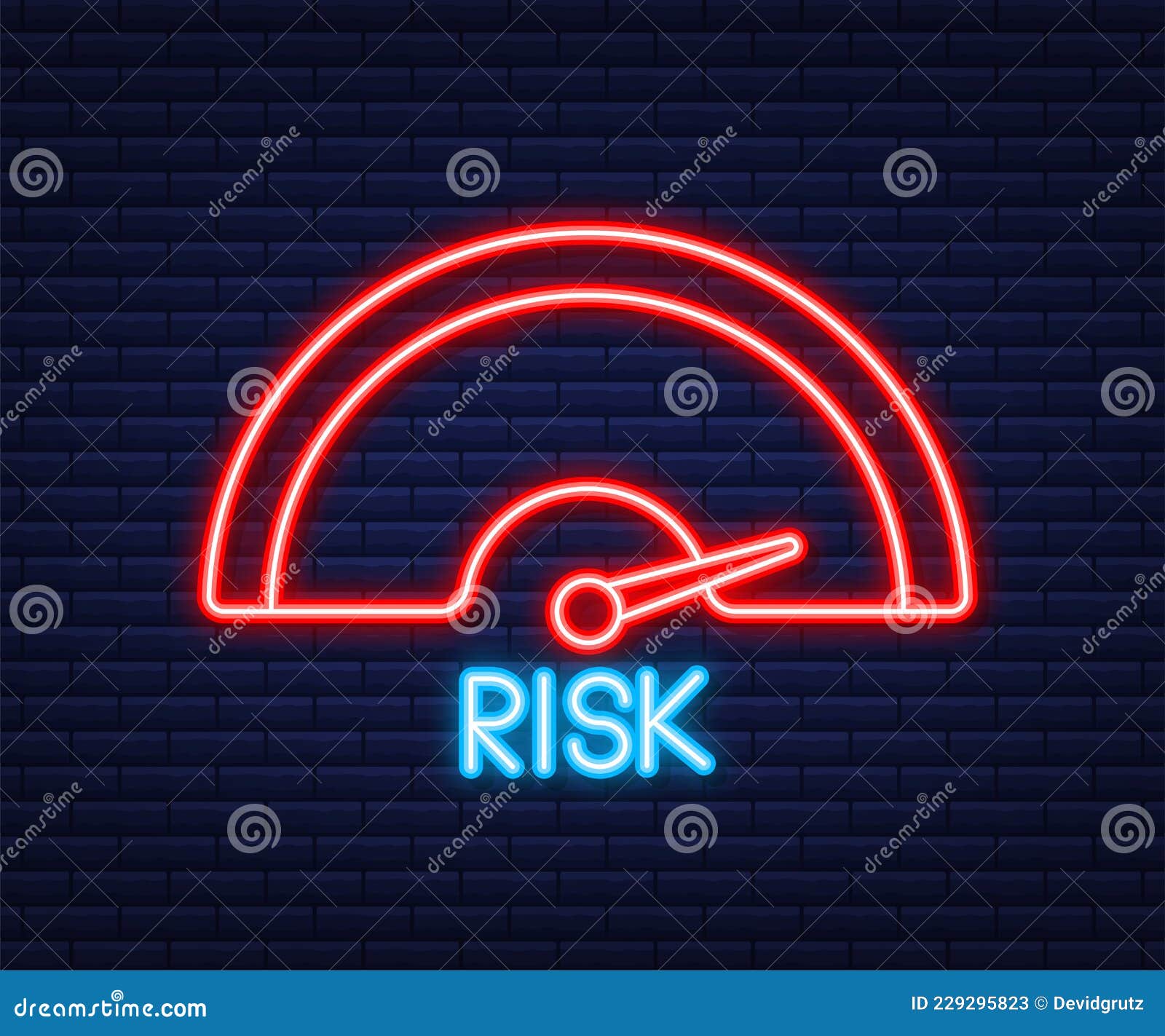 Risk Icon on Speedometer. High Risk Meter. Neon Icon. Vector ... Risk Icon on Speedometer. High Risk Meter. Neon Icon. Vector ...