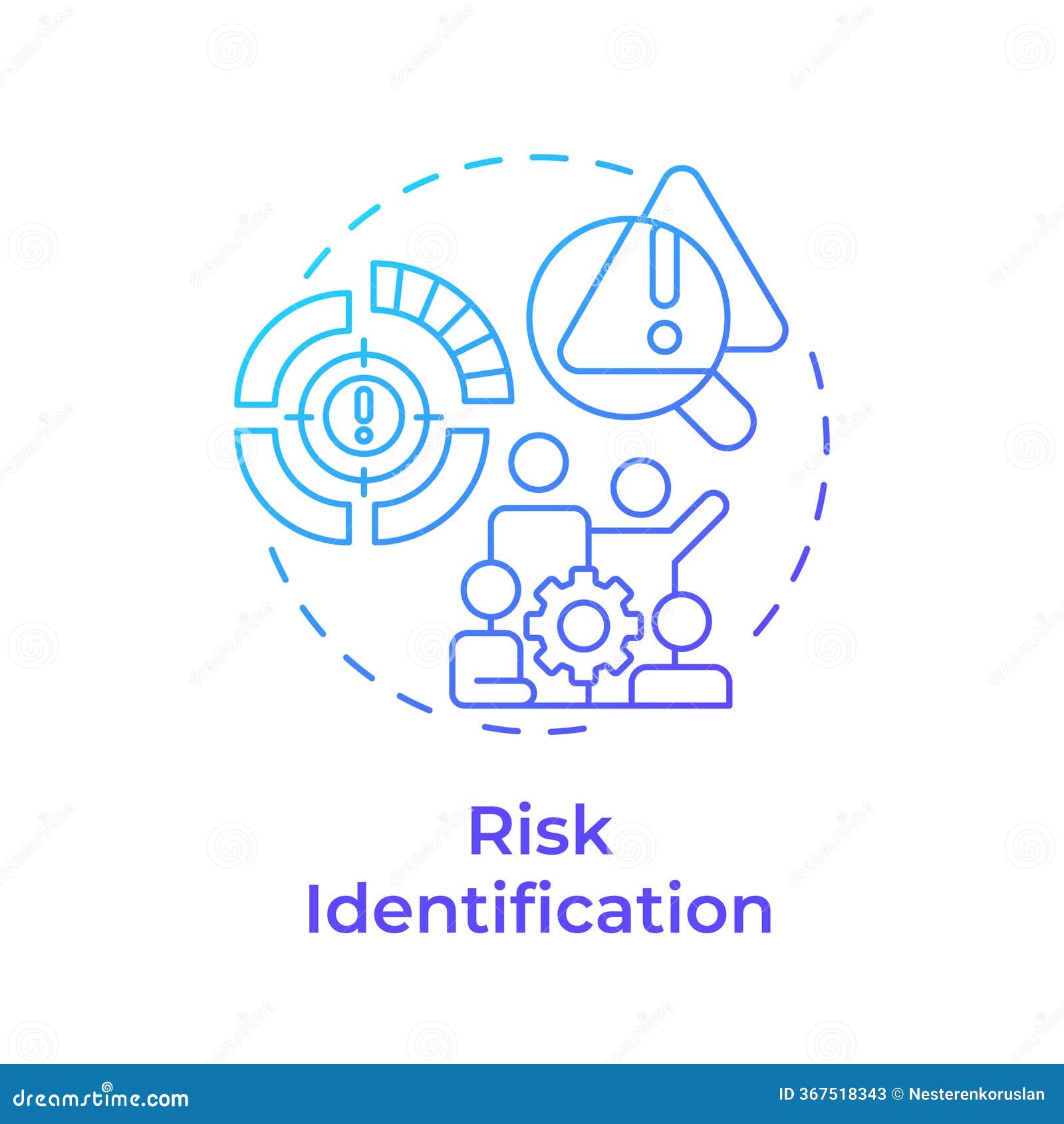 Risk Identification Icon, Color, Line, Outline Vector Sign, Linear ...