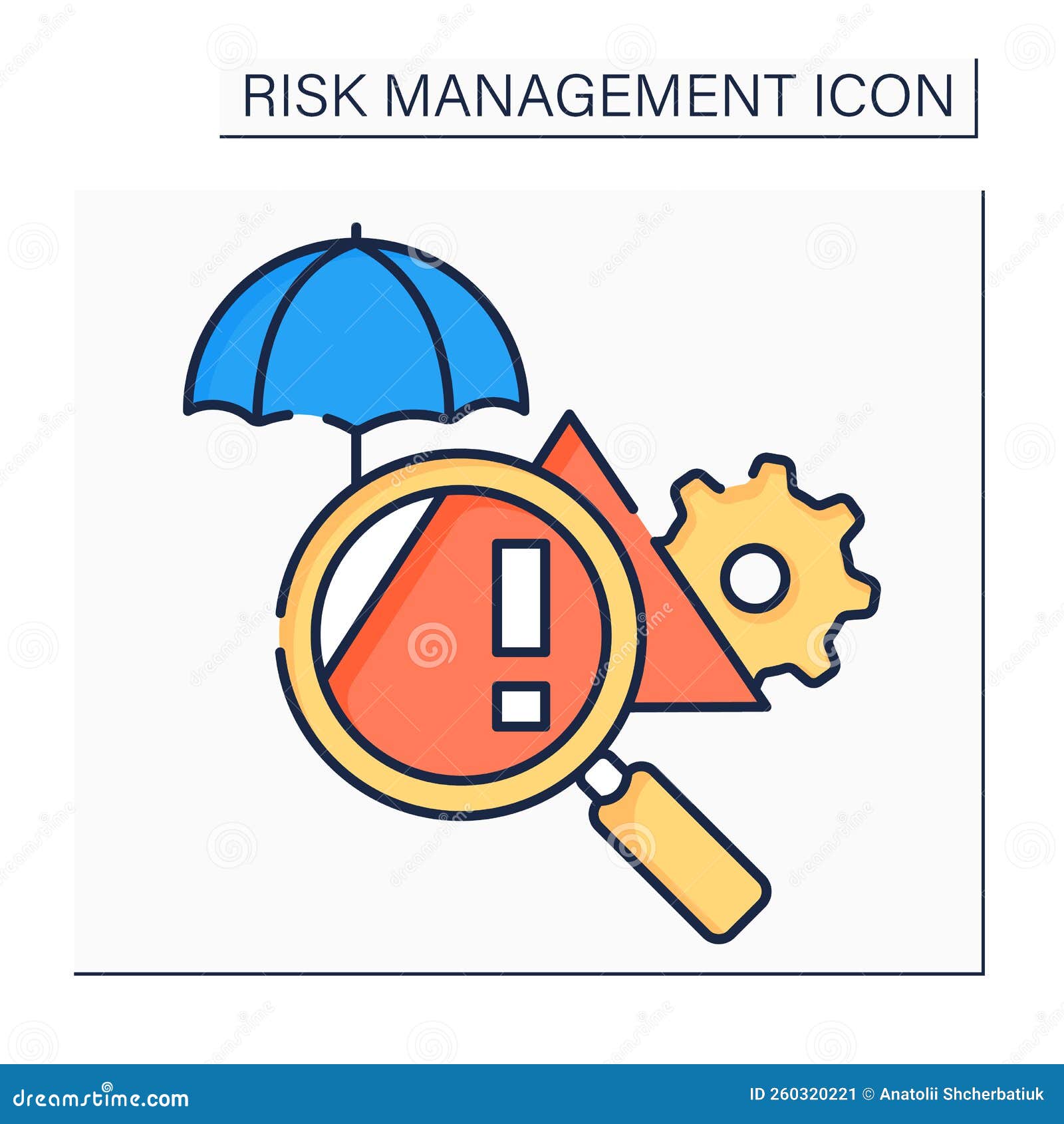 Risk Identification Color Icon Cartoon Vector | CartoonDealer.com ...